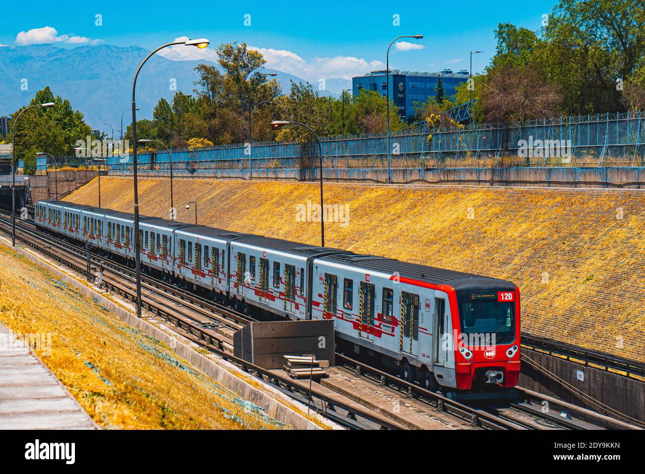 Santiago, Chile - December 2020: A Metro de Santiago train at Line 1 ...