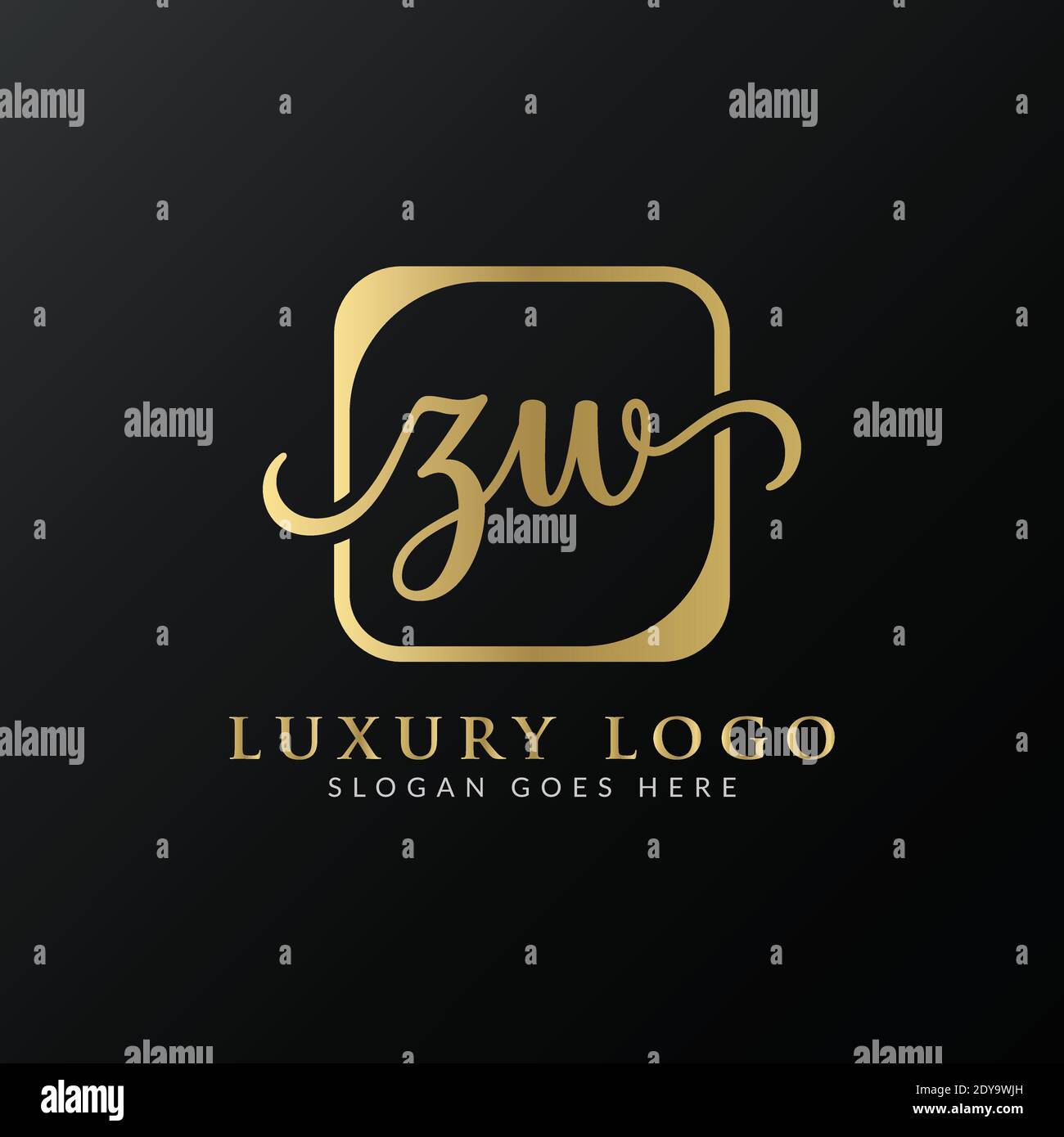ZW Logo Design Vector Template. Initial Luxury Letter ZW Vector ...