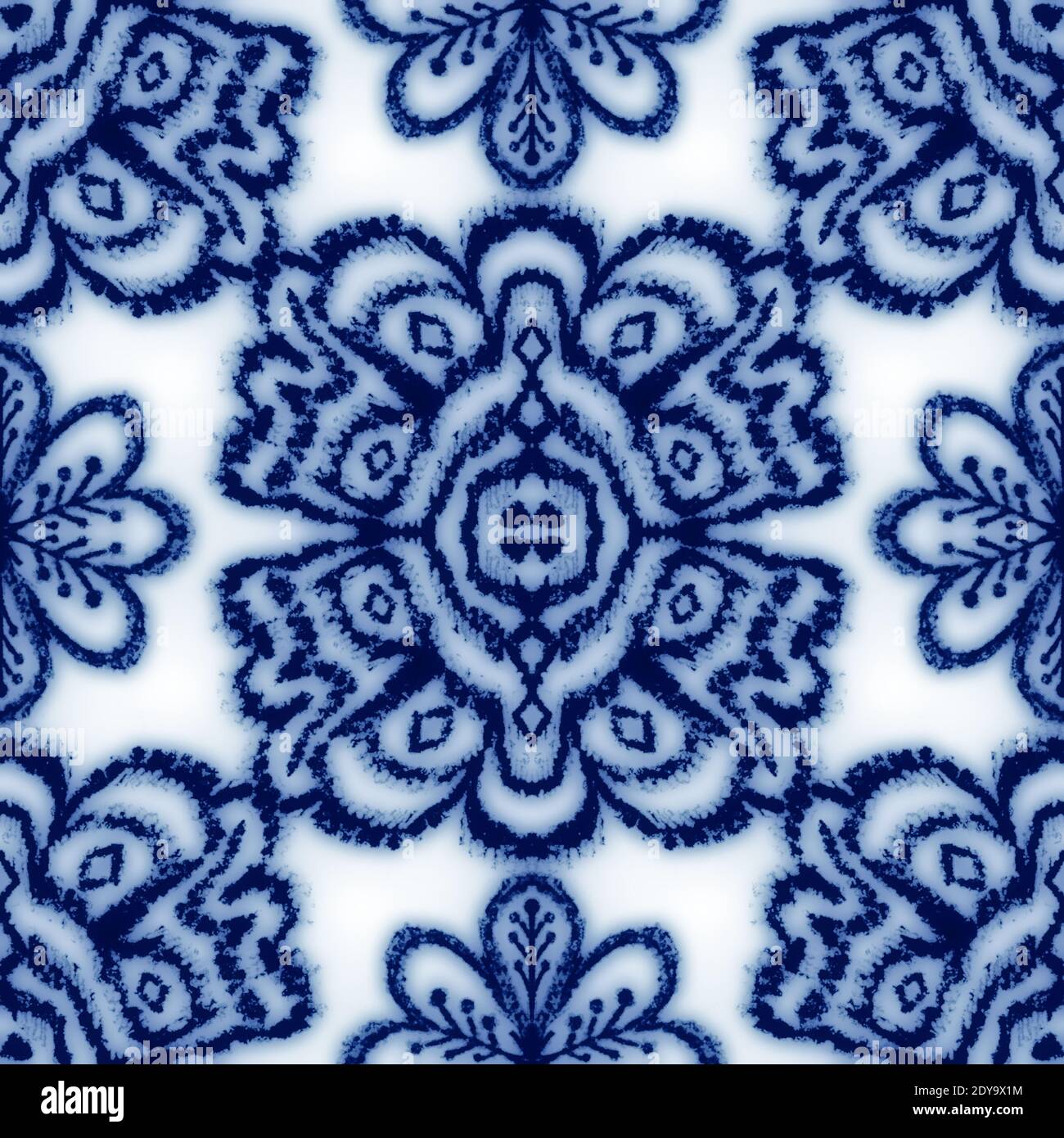 Seamless classic blue and white ceramic design Stock Photo - Alamy