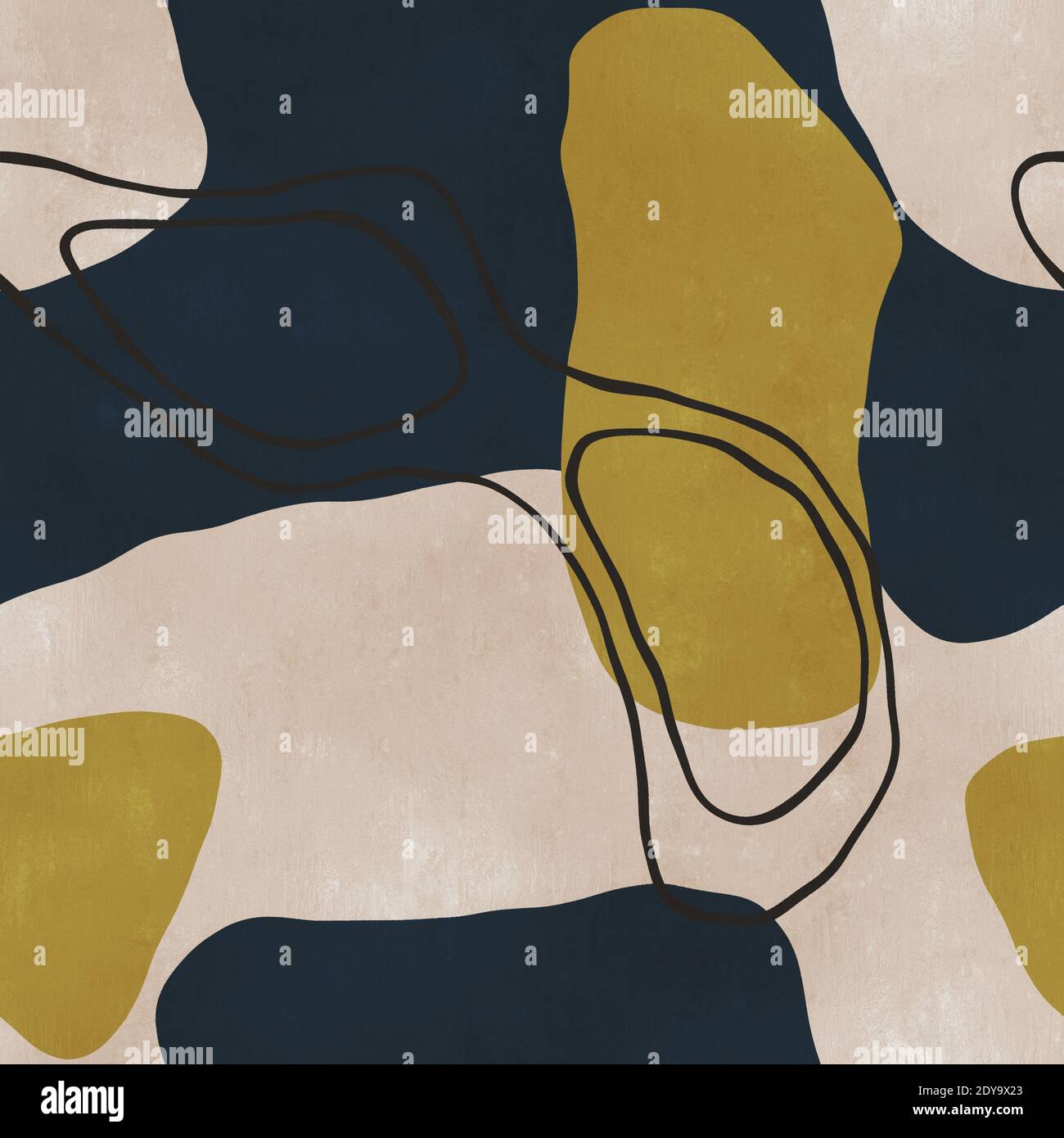 Seamless organic rounded curvy shapes naive design Stock Photo - Alamy