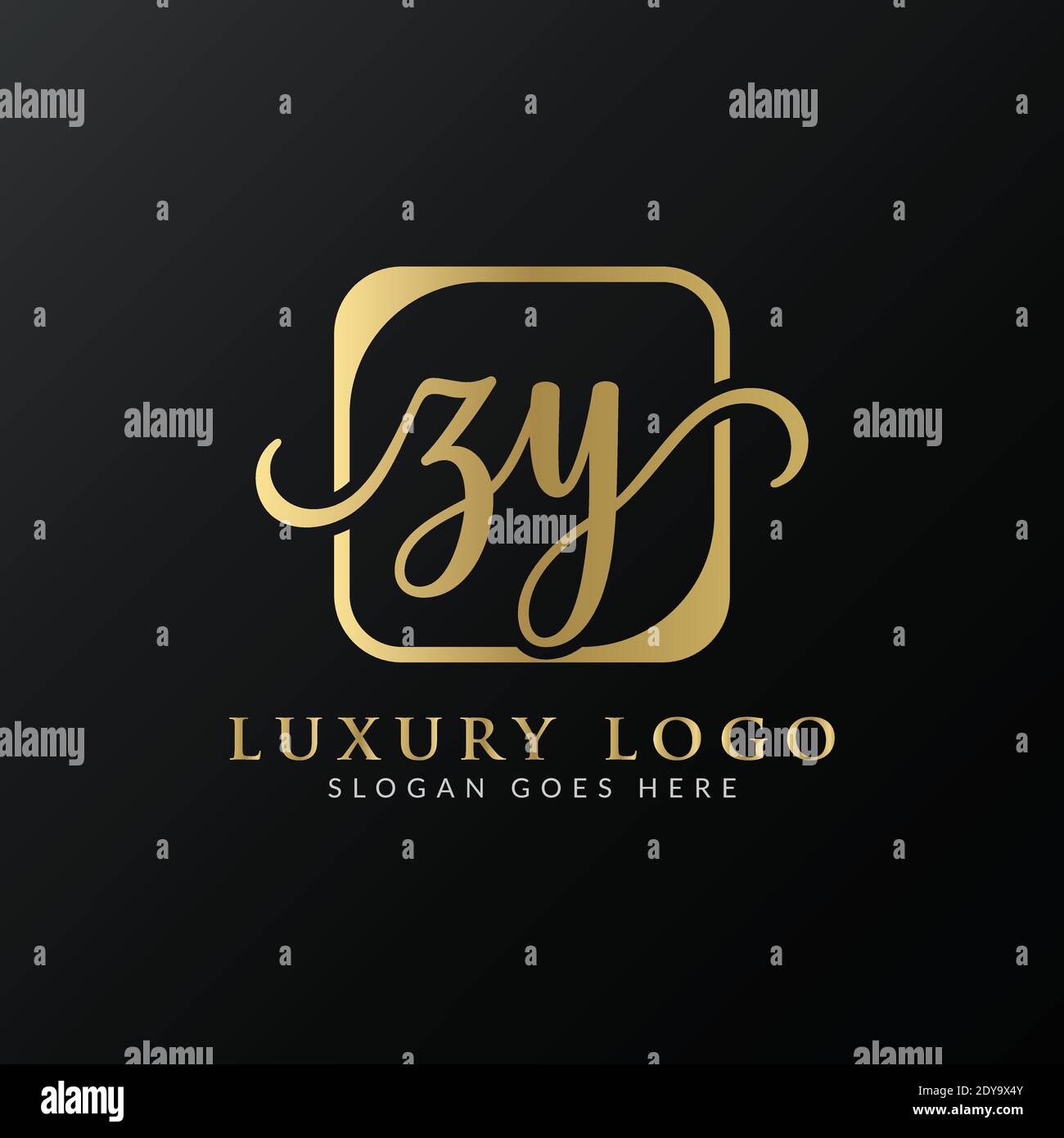 Zy Logo Design Vector Template Initial Luxury Letter Zy Vector Illustration Stock Vector Image