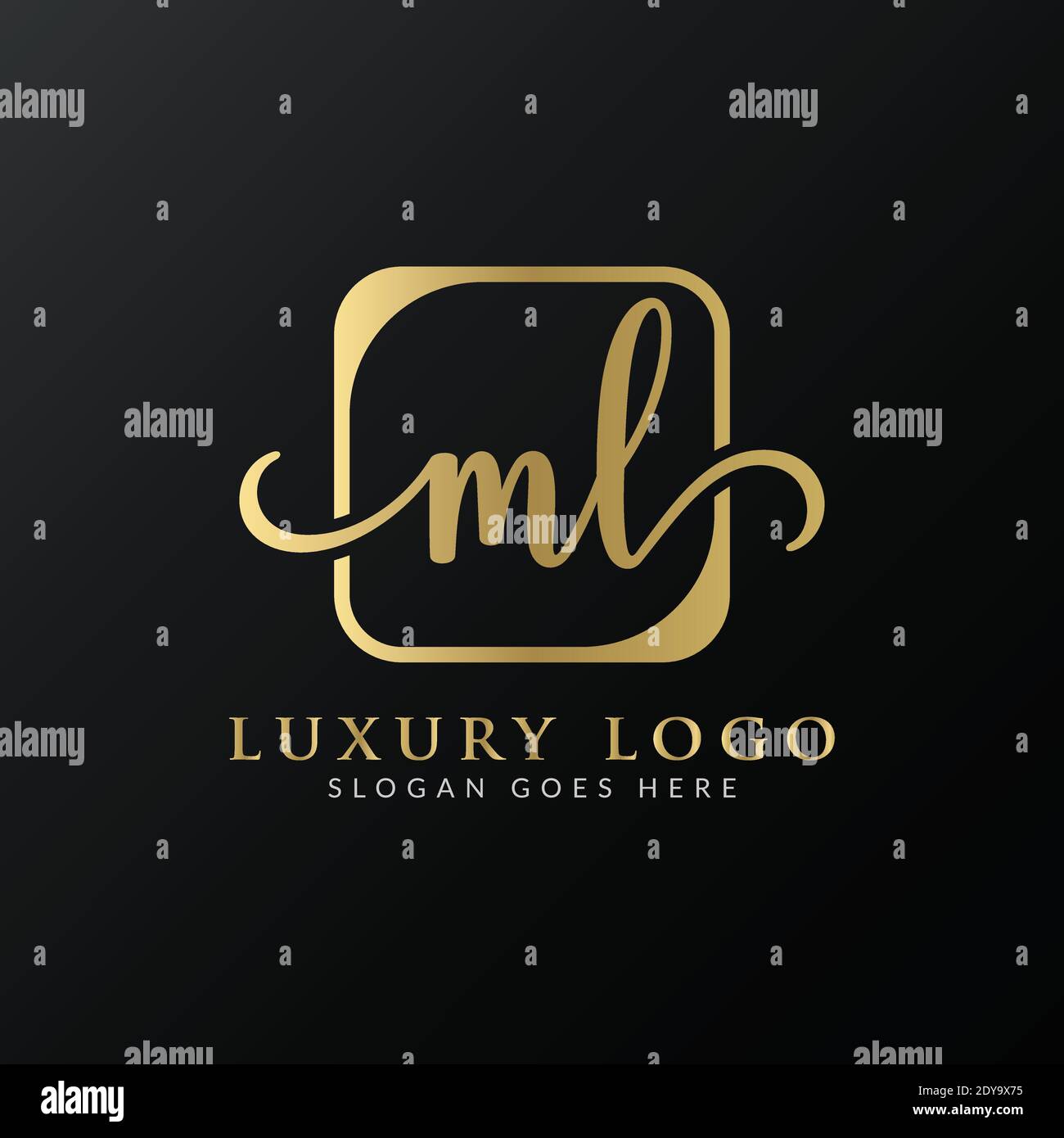 Initial ML letter Logo Design vector Template. Luxury Letter ML logo ...