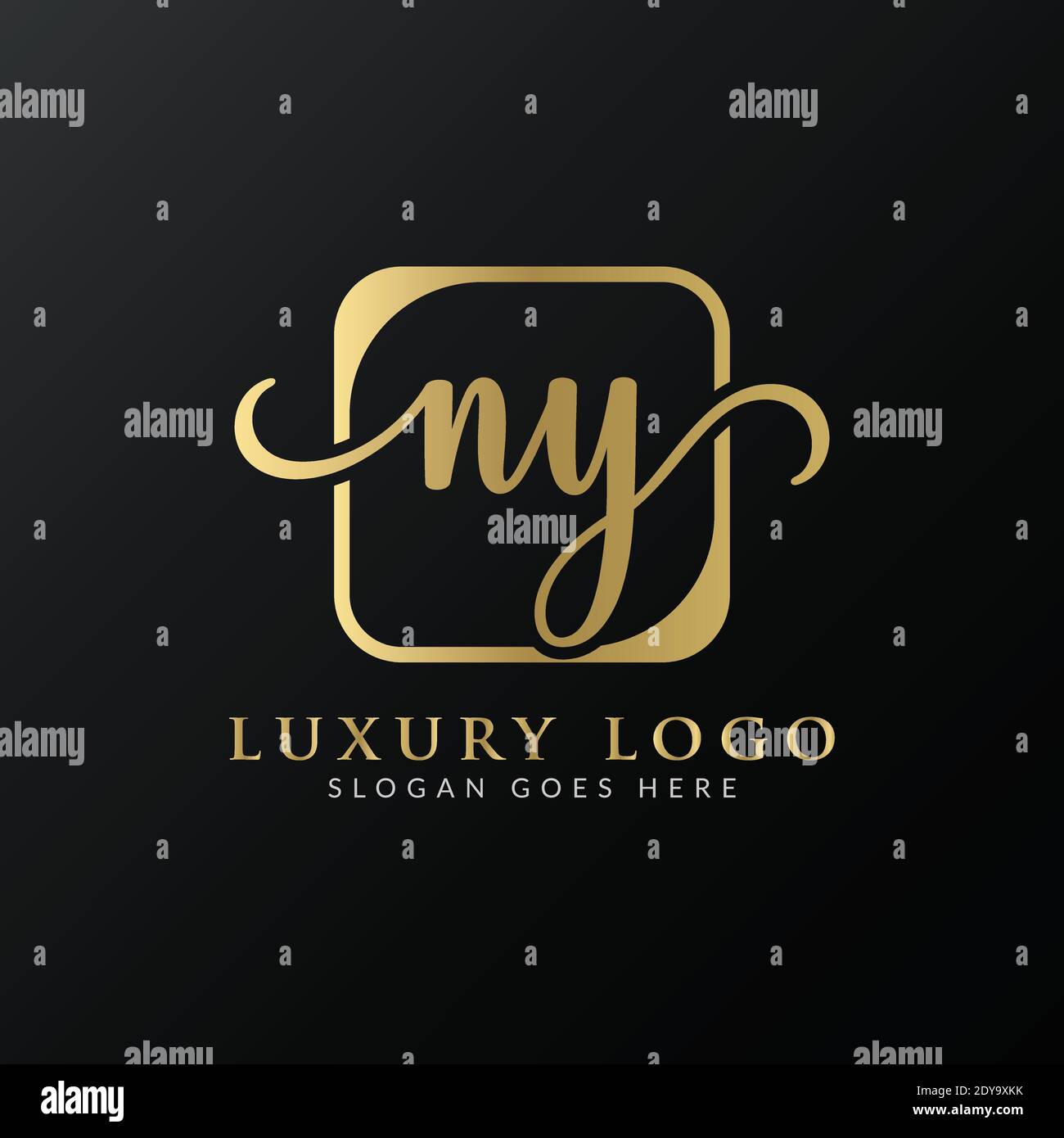 Initial Letter NY Logo Design Vector Template. NY Letter Logo Design ...