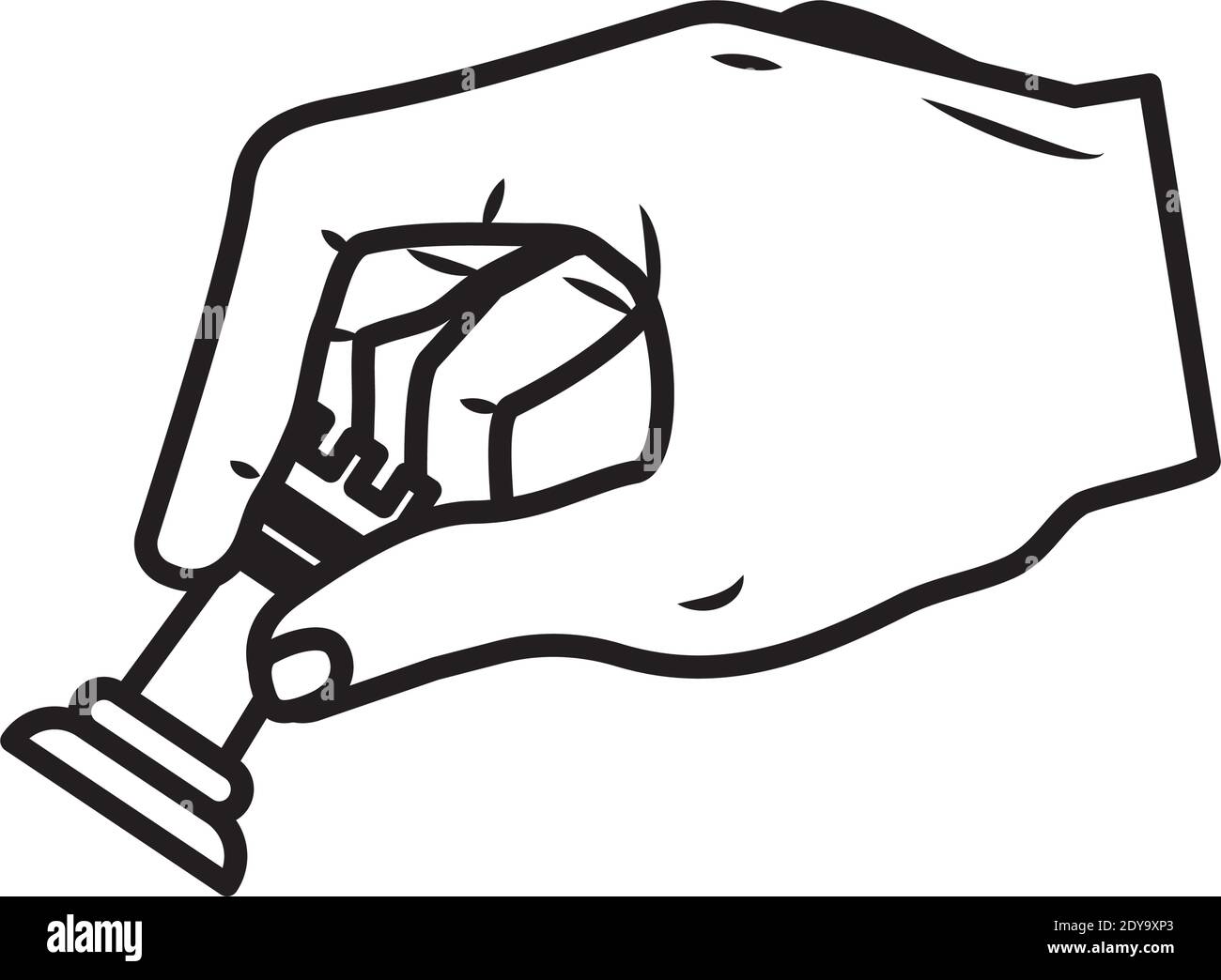 hand with pawn chess piece line style icon vector illustration design ...