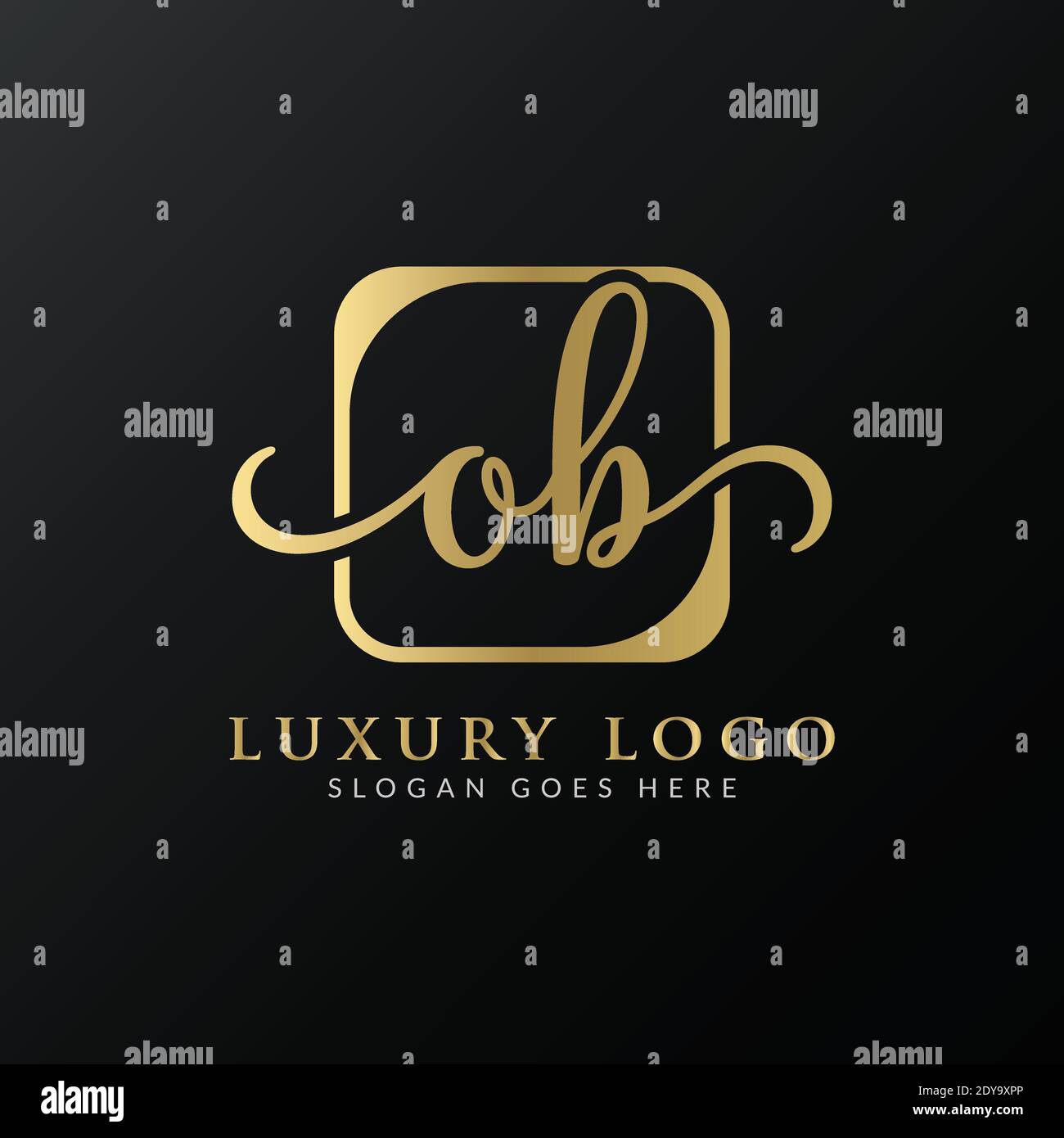 Initial Simple Letter OB Logo Design Vector Template. Abstract Luxury ... Initial Simple Letter OB Logo Design Vector Template. Abstract Luxury ...