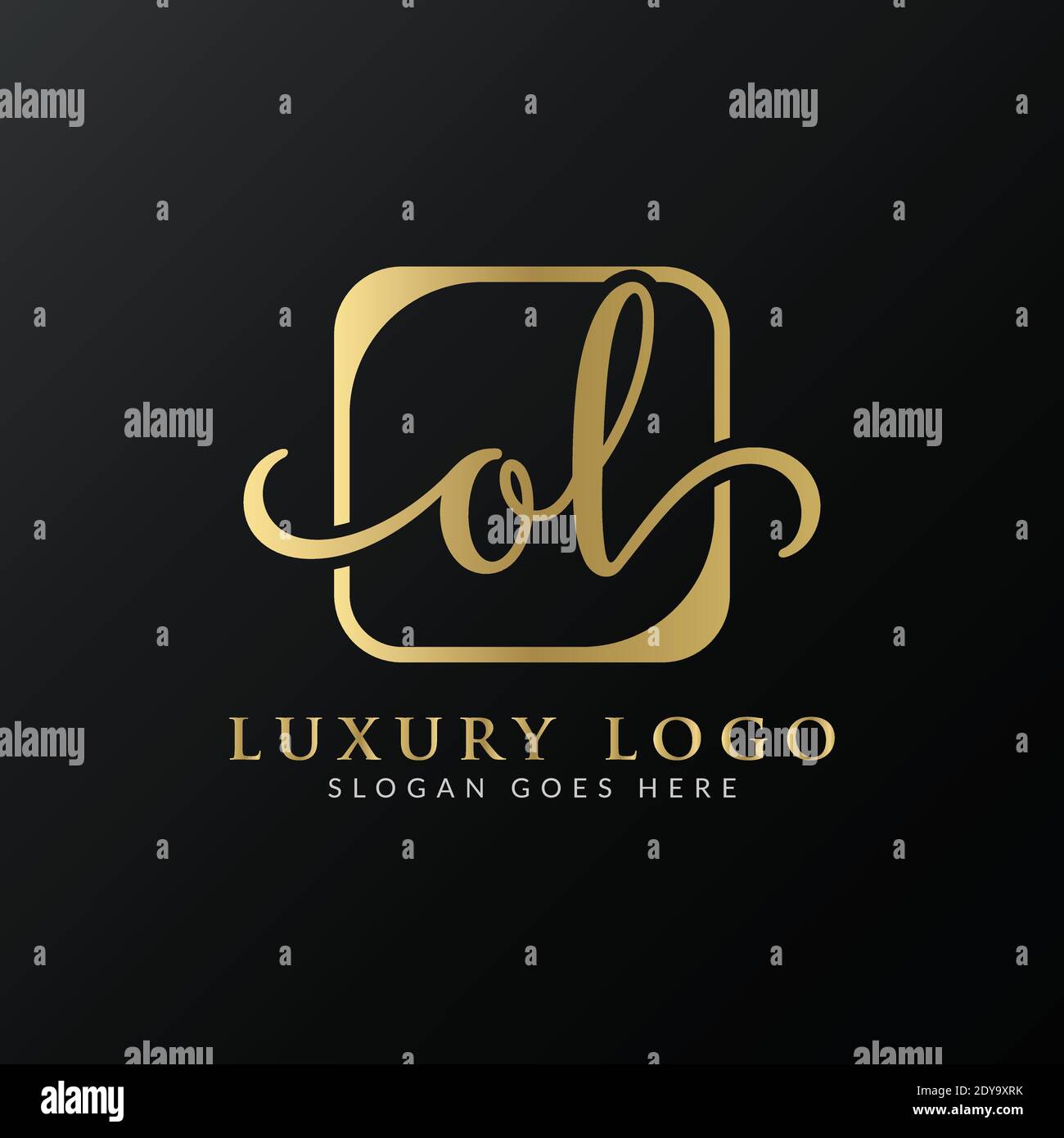 Initial Simple Letter OL Logo Design Vector Template. Abstract Luxury ...