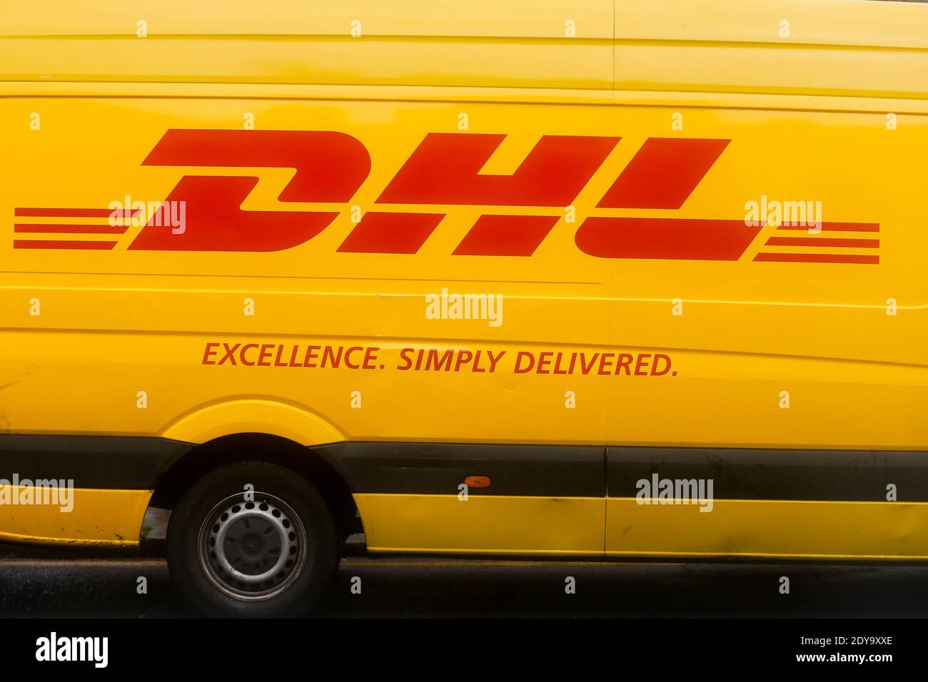 London, UK. 23rd Dec, 2020. A DHL delivery van seen parked on the road ...