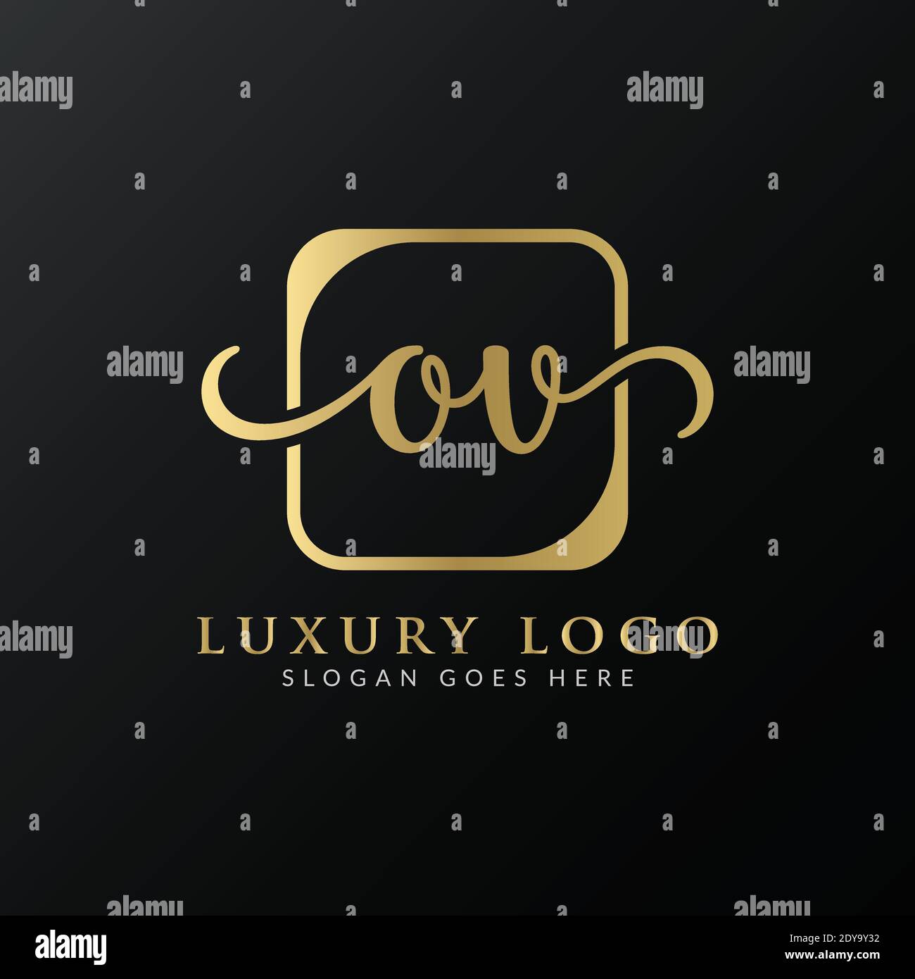 Initial Simple Letter OV Logo Design Vector Template. Abstract Luxury ...