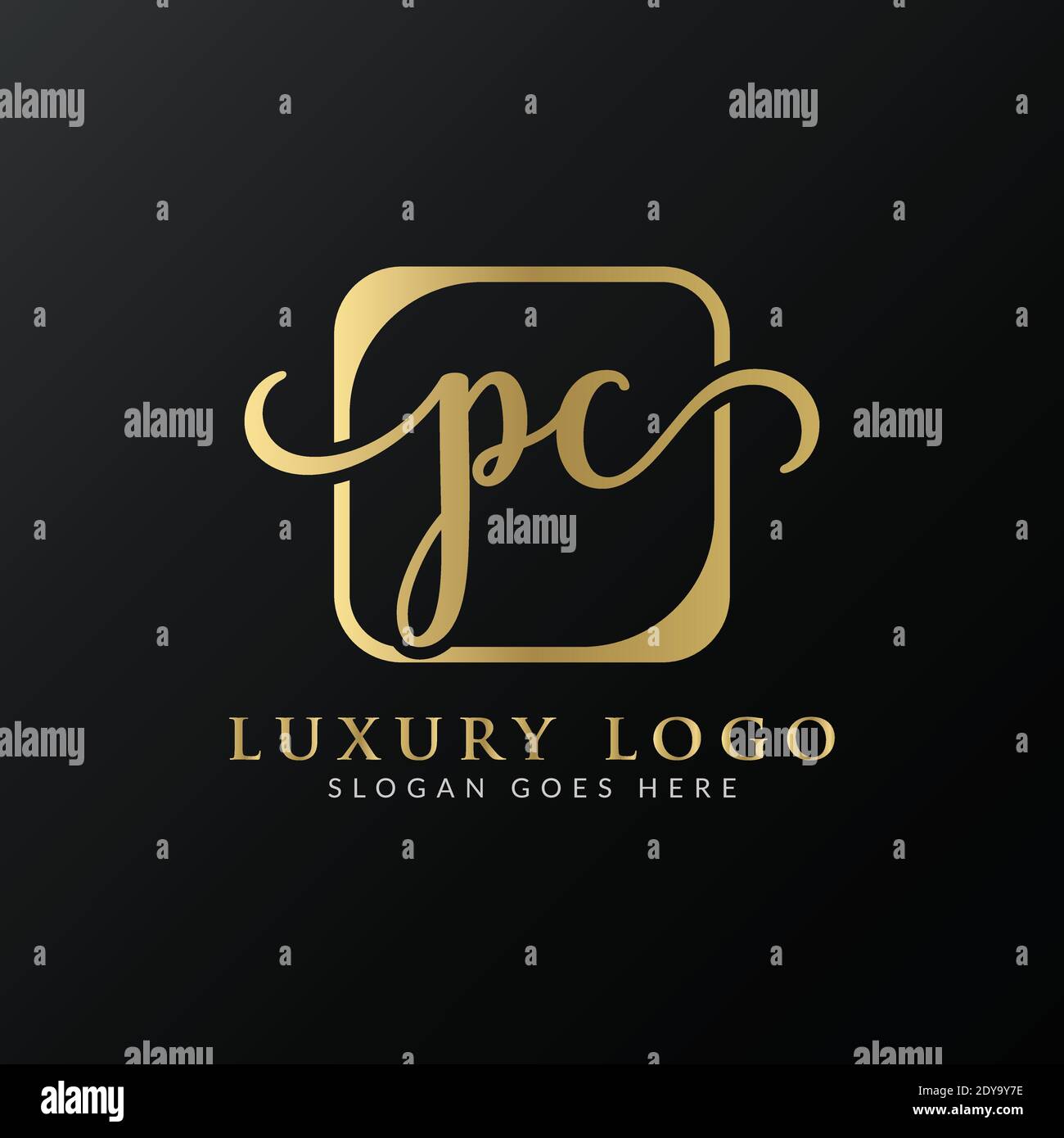 Initial PC Letter Logo Design Modern Typography Vector Template ...