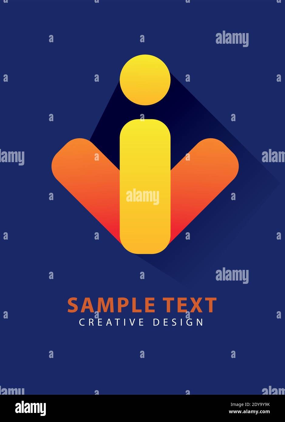 letter i company logo colorful design and lettering vector illustration ...