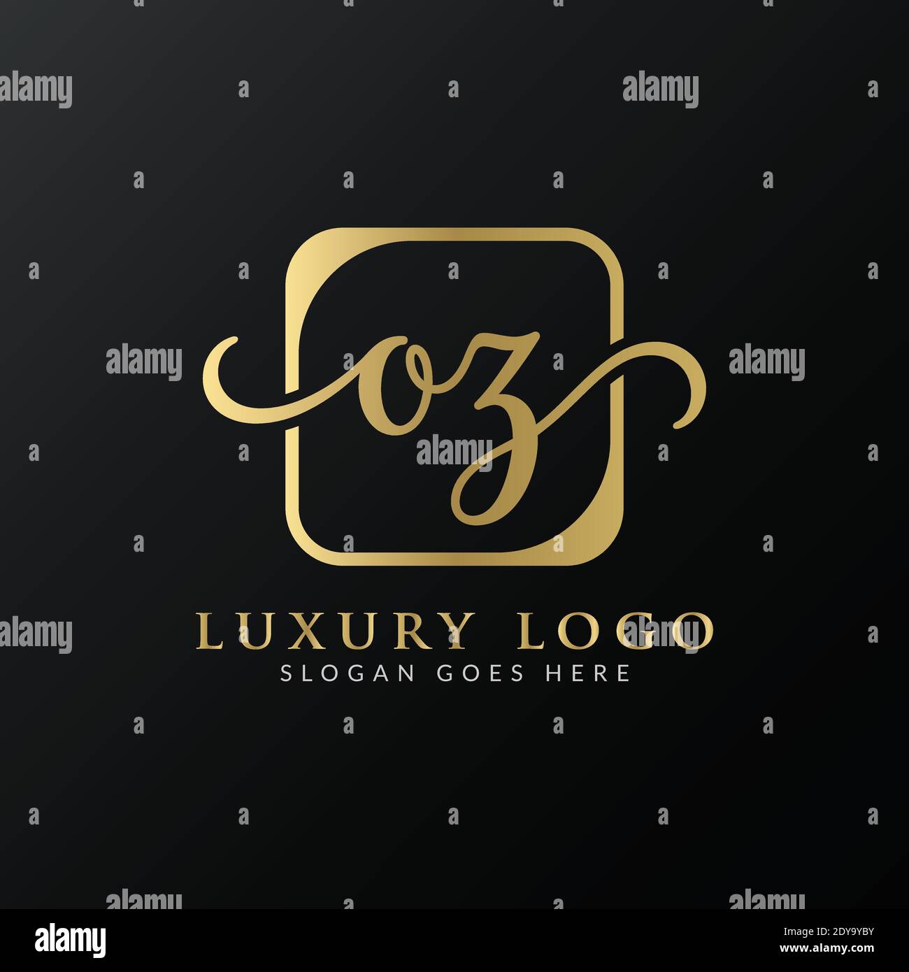 Initial Simple Letter OZ Logo Design Vector Template. Abstract Luxury ...