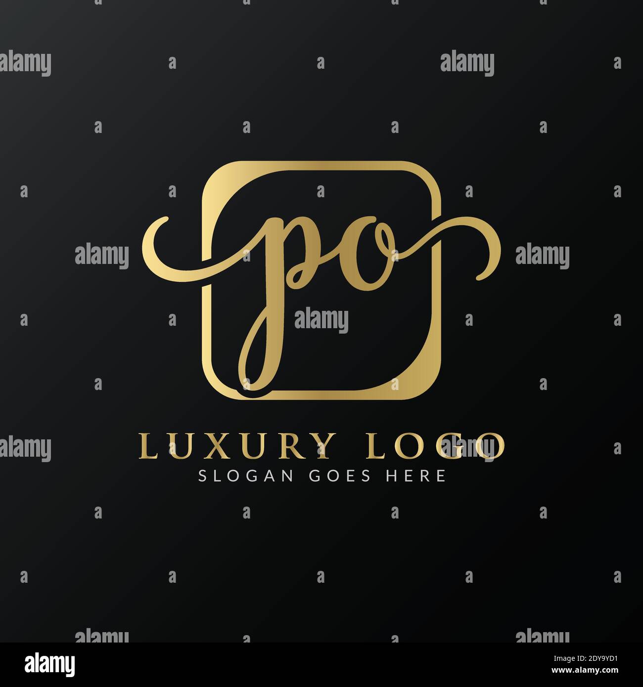 Initial PO Letter Logo Design Modern Typography Vector Template ...