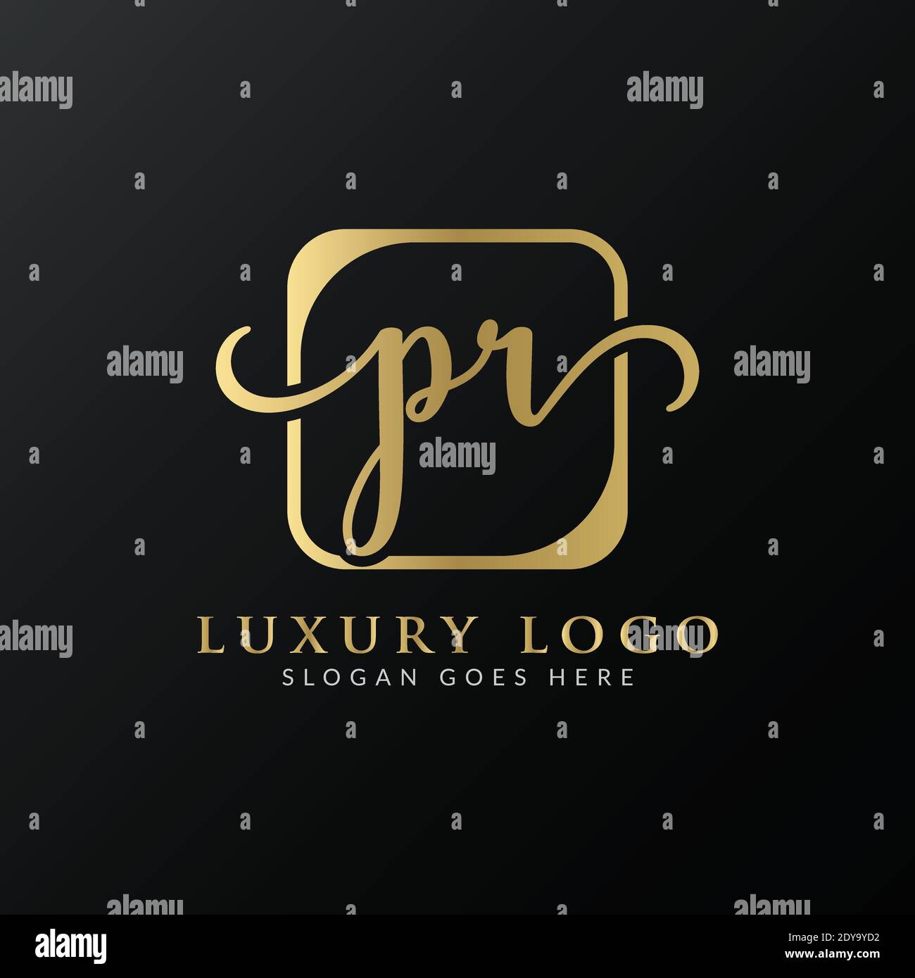 Initial PR Letter Logo Design Modern Typography Vector Template ...