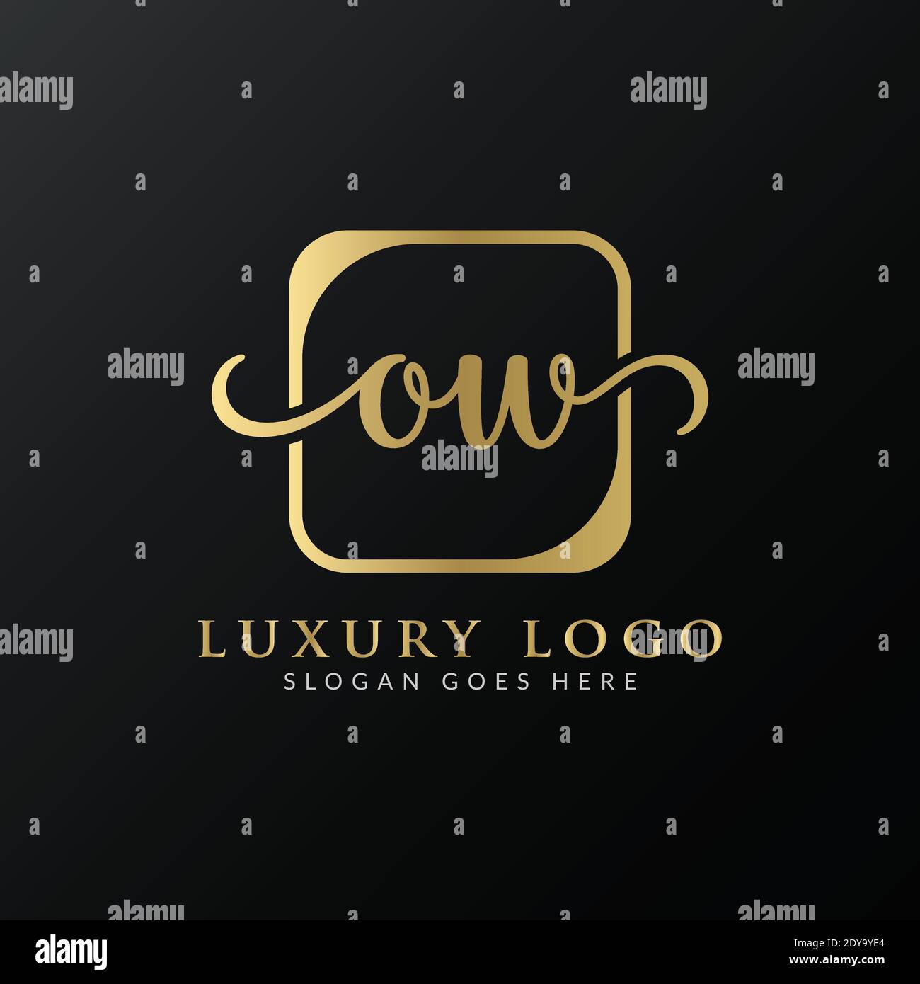 Initial Simple Letter OW Logo Design Vector Template. Abstract Luxury ...