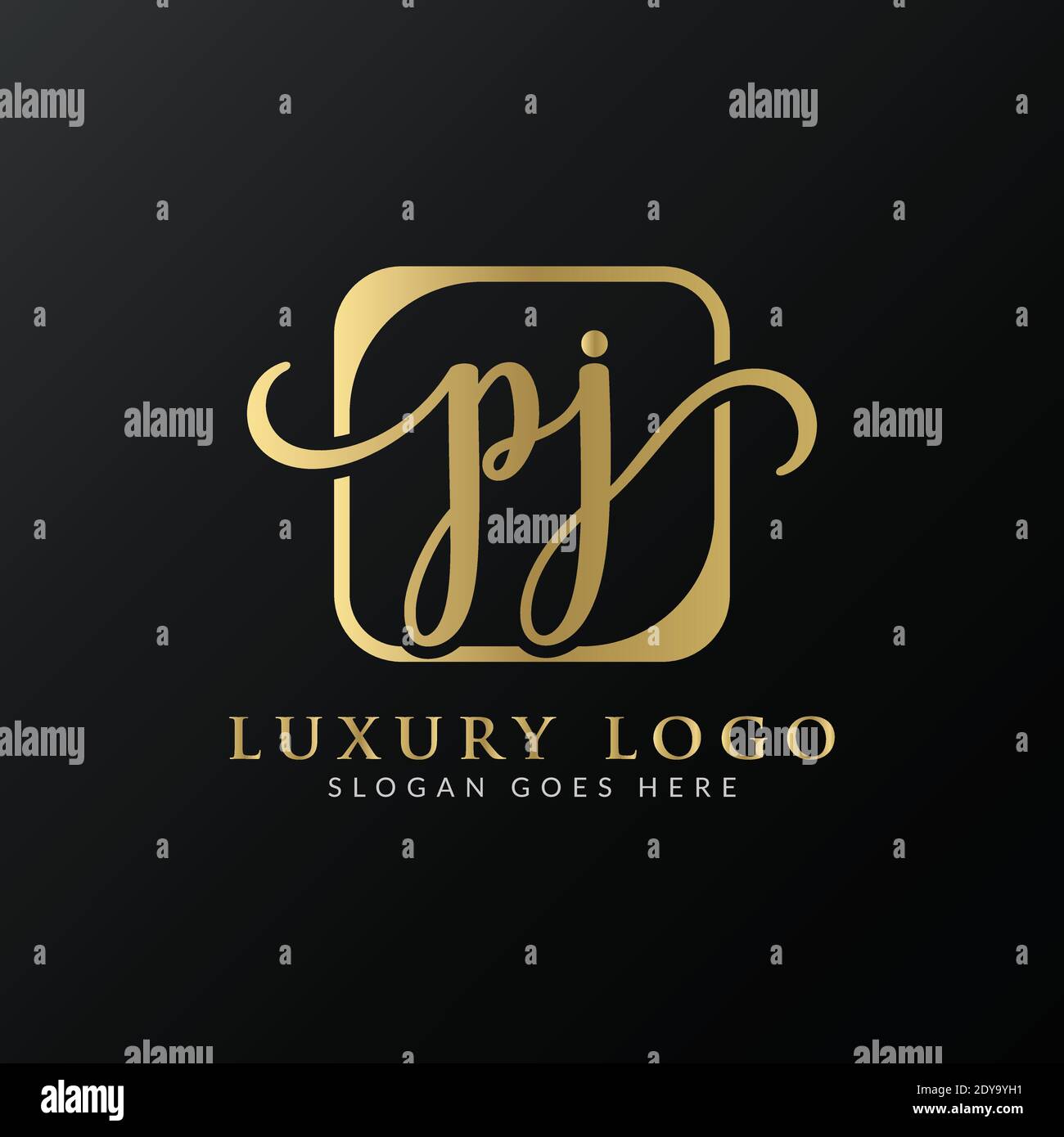 Initial PJ Letter Logo Design Modern Typography Vector Template ...