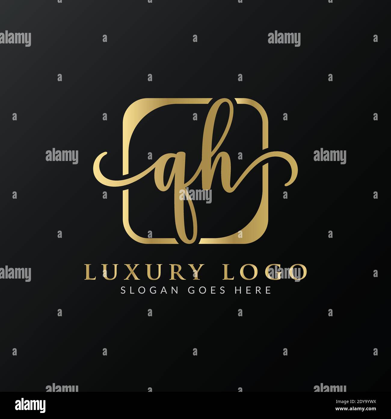 Initial Letter QH Logo Design Vector Template. Modern Luxury QH Letter ...