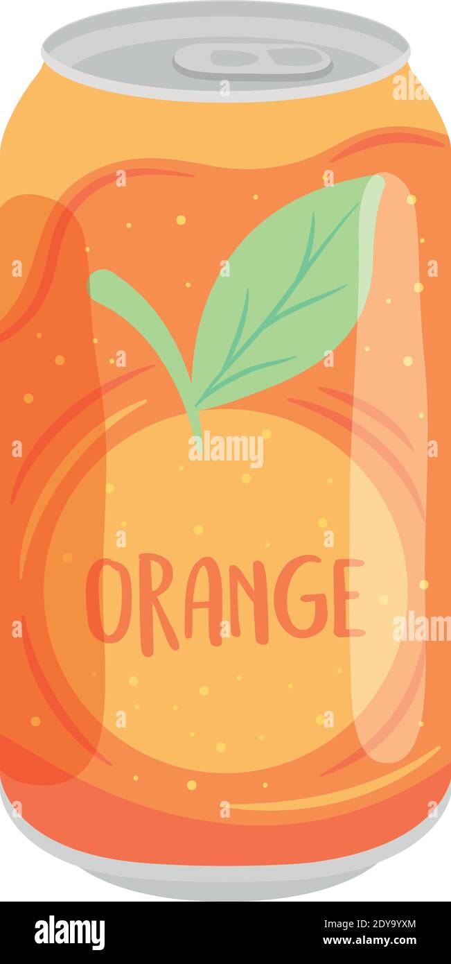 orange soda can icon over white background, colorful design, vector ...