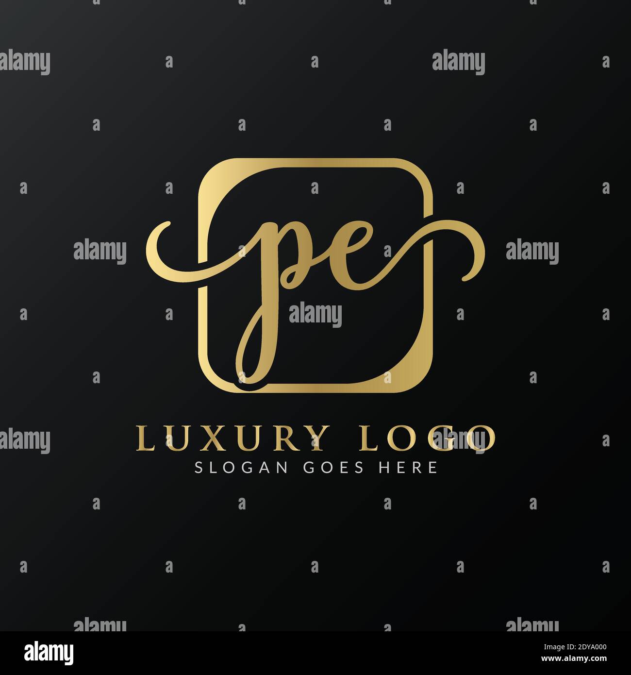 Initial PE Letter Logo Design Modern Typography Vector Template ...