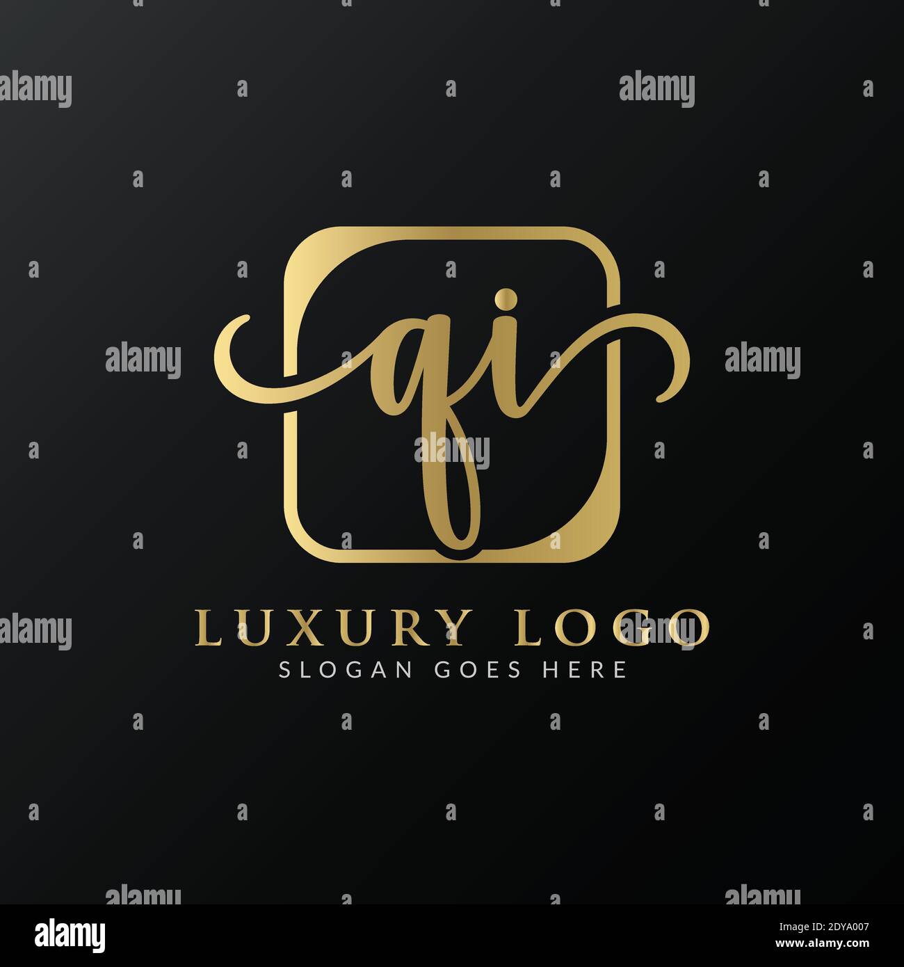 Initial Letter QI Logo Design Vector Template. Modern Luxury QI Letter ...