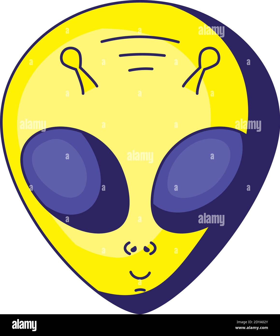 yellow alien smiling on white background Stock Vector Image & Art - Alamy