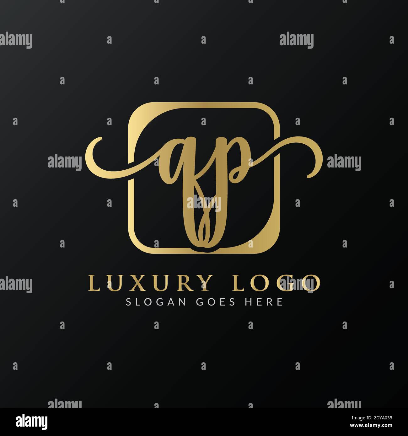 Initial Letter QP Logo Design Vector Template. Modern Luxury QP Letter ...