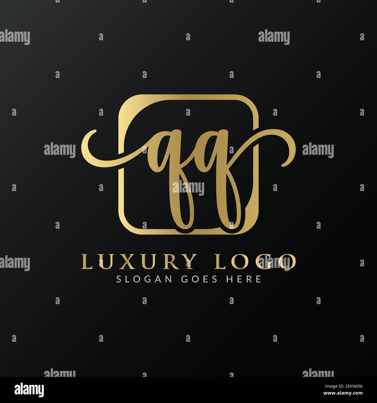 Initial Letter QQ Logo Design Vector Template. Modern Luxury QQ Letter ...