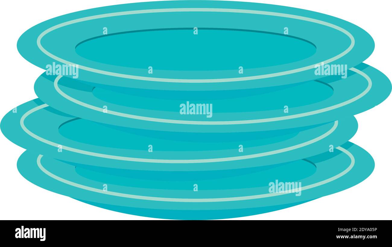 plate stack icon over white background, colorful design, vector ...