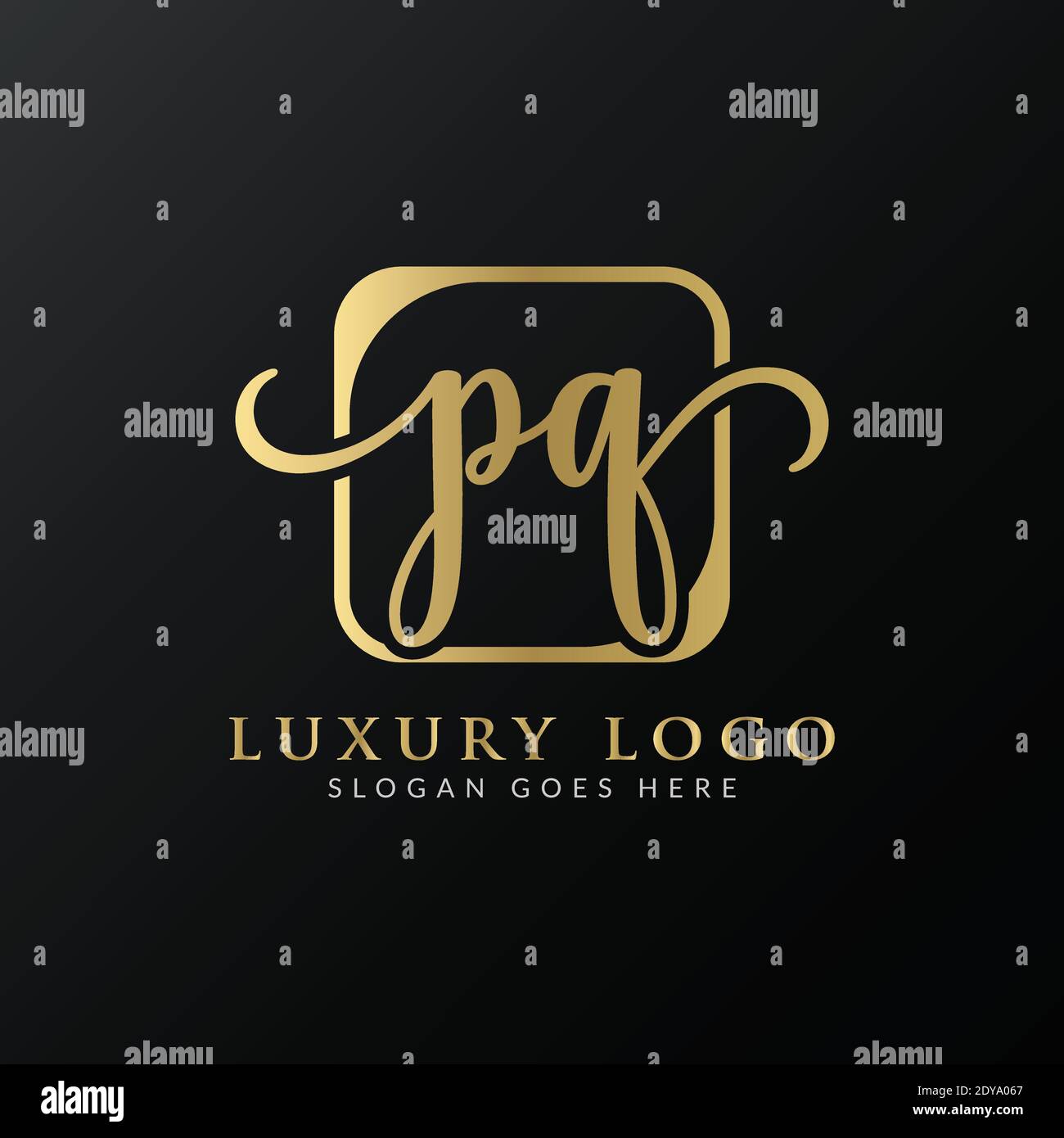 Initial PQ Letter Logo Design Modern Typography Vector Template ...