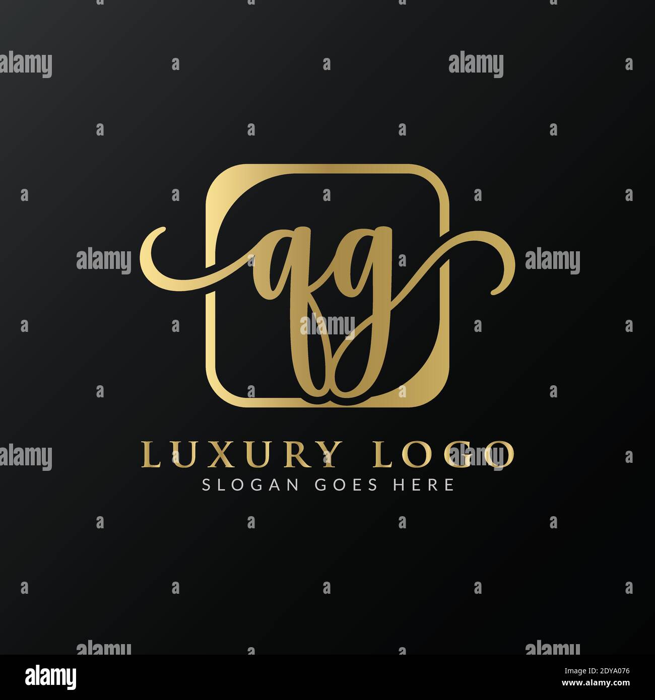 Initial Letter QG Logo Design Vector Template. Modern Luxury QG Letter ...
