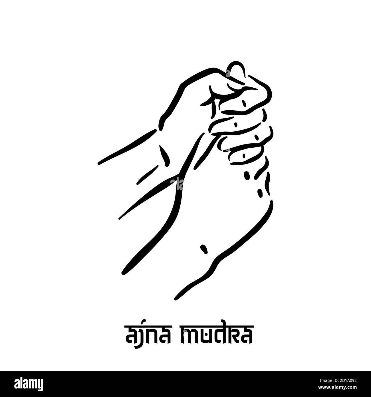Ajna mudra. Hand spirituality hindu yoga of fingers gesture. Technique ...