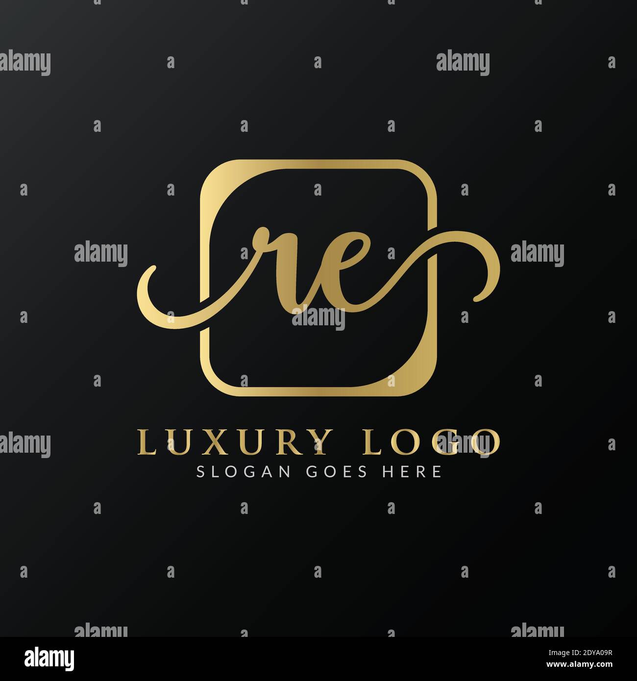 Initial re letter Logo Design Modern Typography Vector Template ...