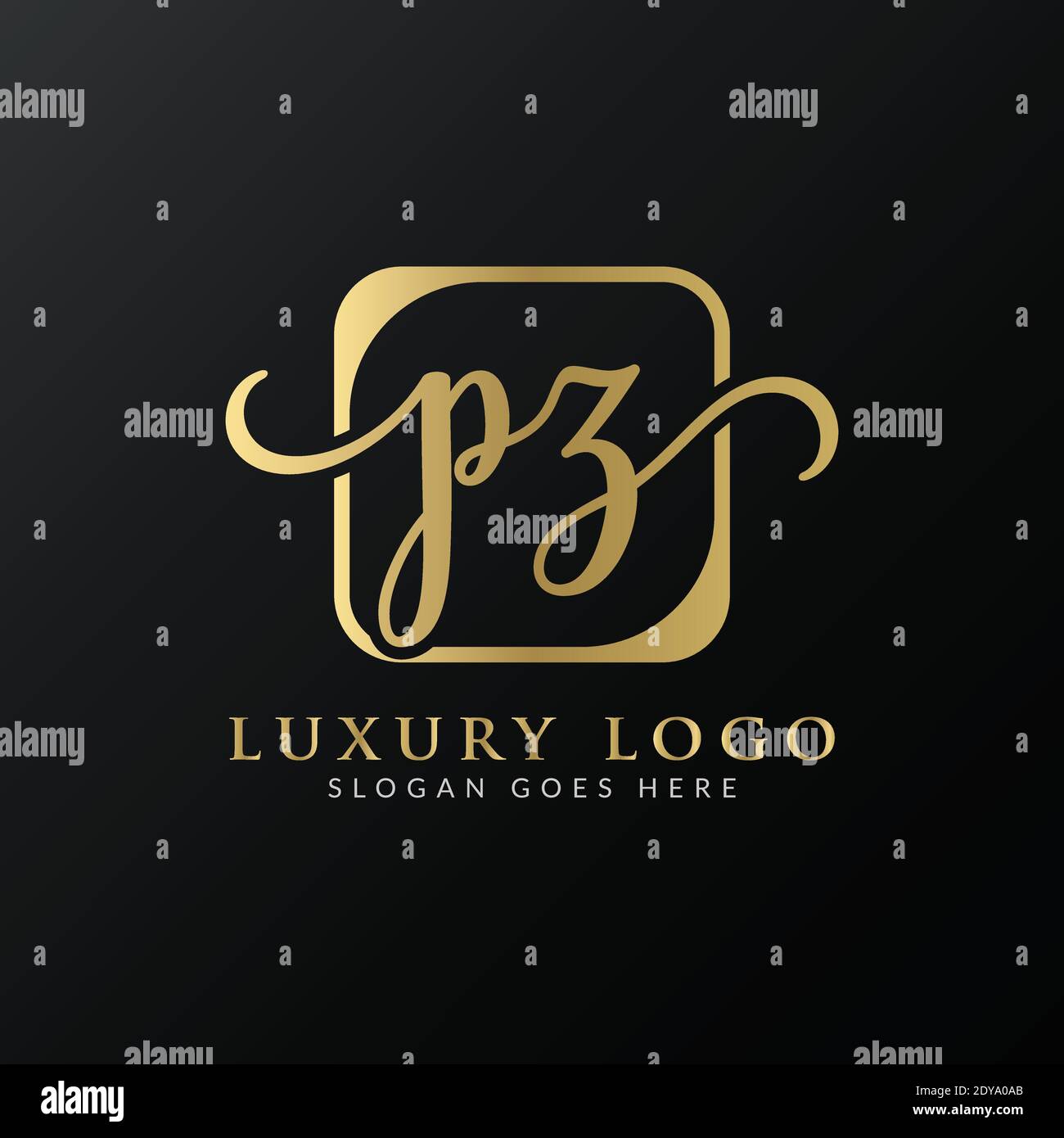 Initial PZ Letter Logo Design Modern Typography Vector Template. Creative Luxury PZ Logo Vector ...