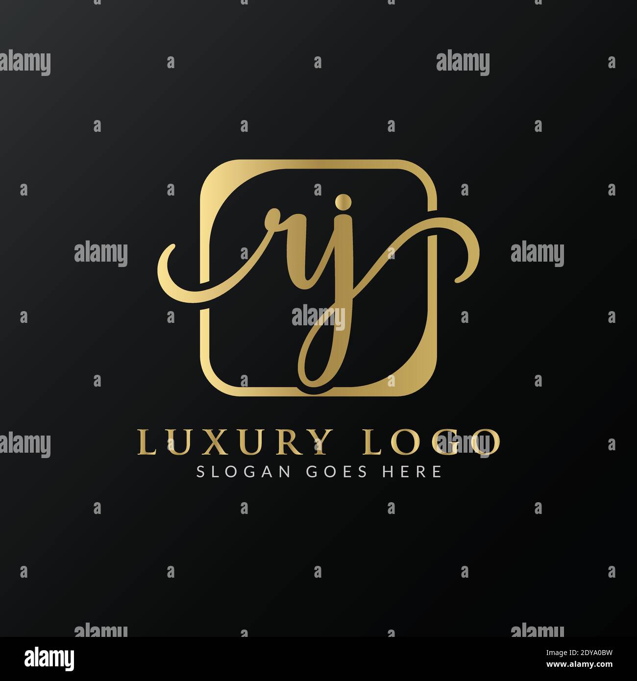 Initial rj letter Logo Design Modern Typography Vector Template ...