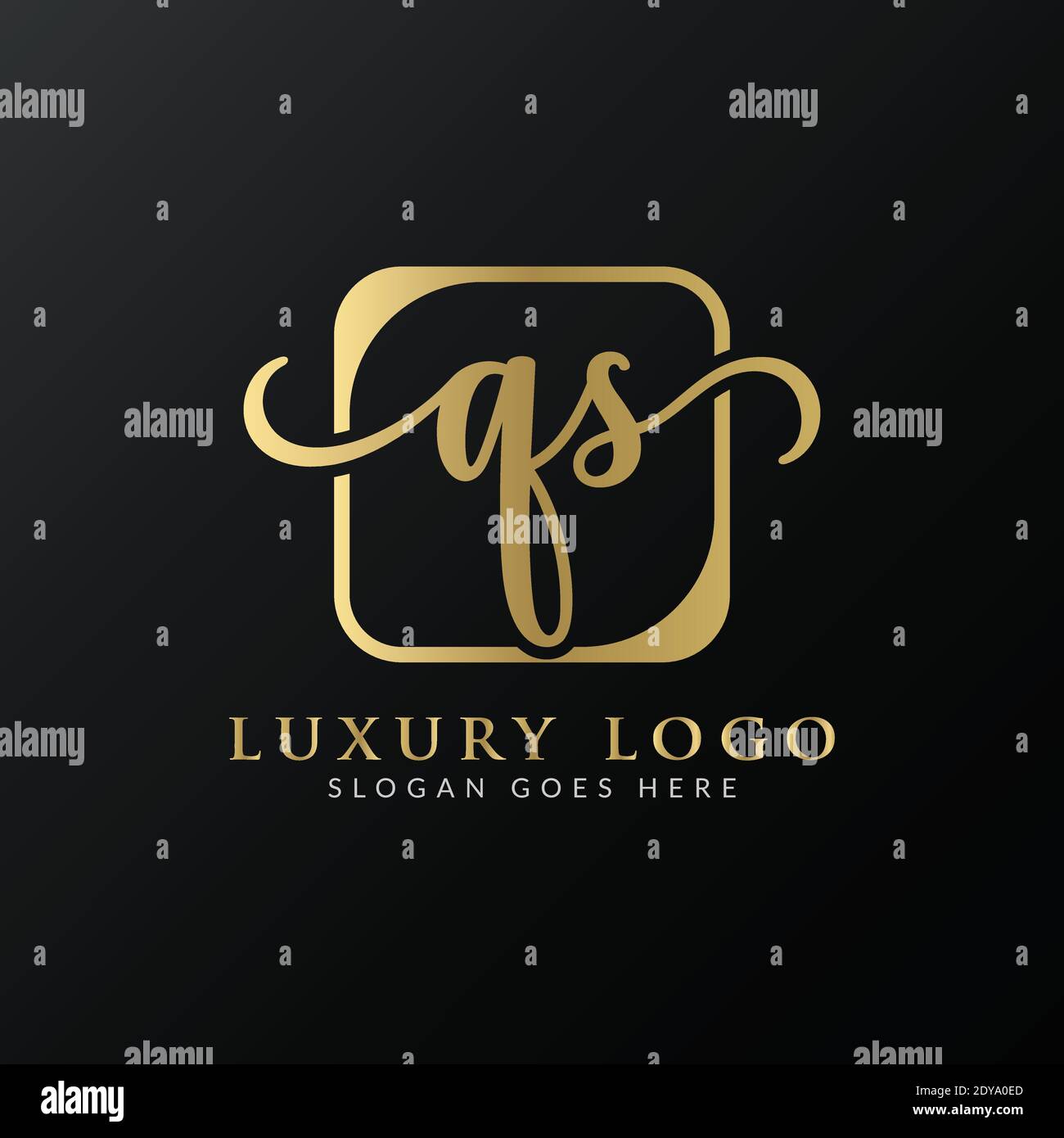Initial Letter QS Logo Design Vector Template. Modern Luxury QS Letter ...