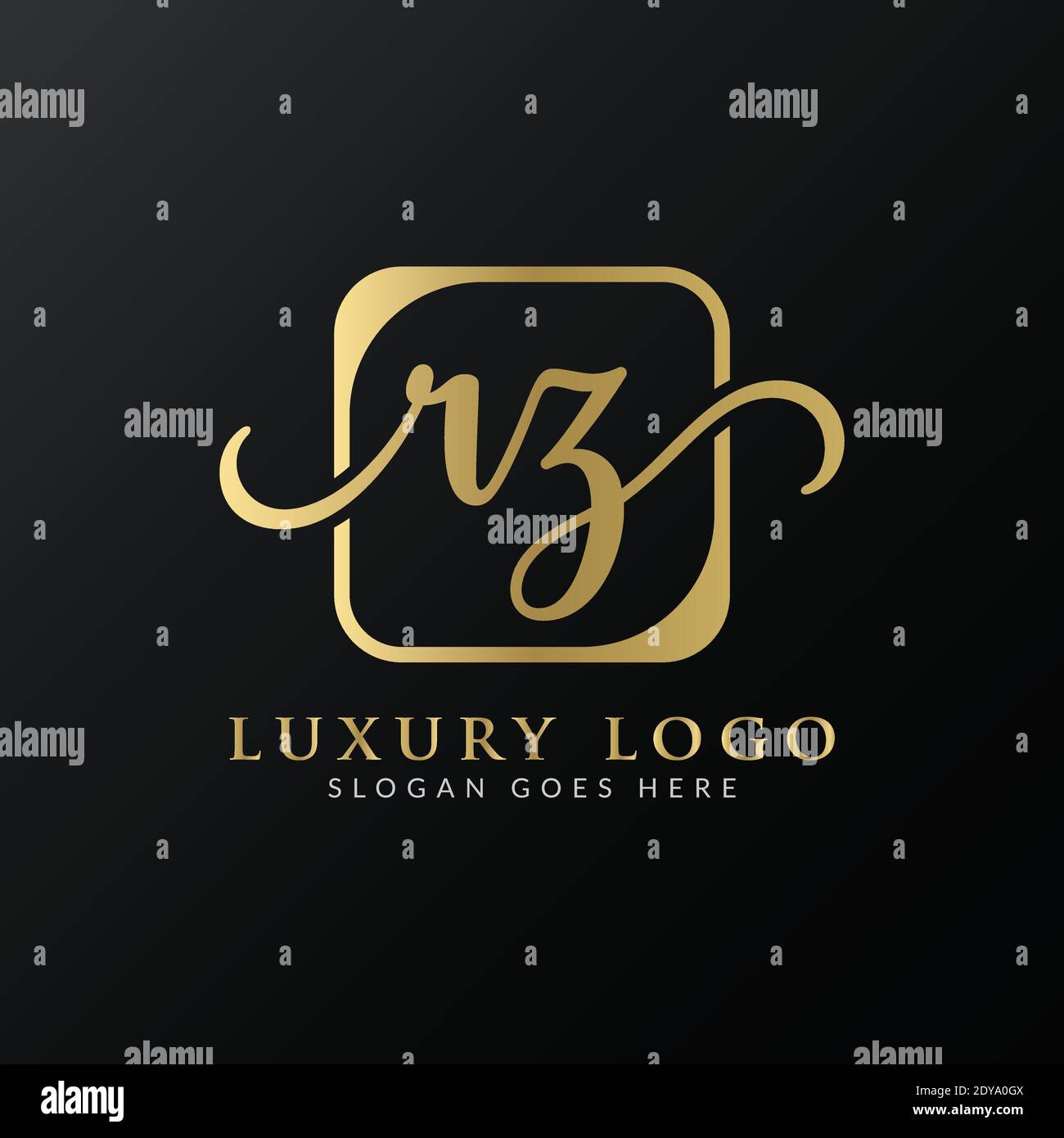 Initial rz letter Logo Design Modern Typography Vector Template ...