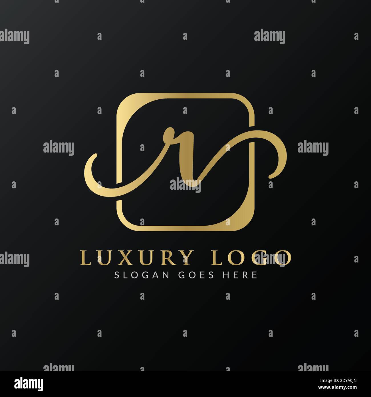 Initial R letter Logo Design vector Template. Abstract Luxury Letter R ...