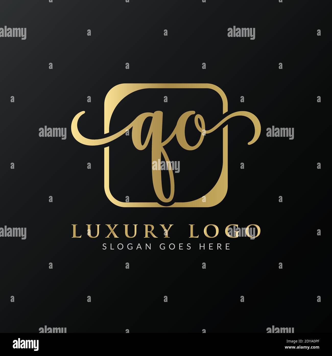 Initial Letter QO Logo Design Vector Template. Modern Luxury QO Letter ...