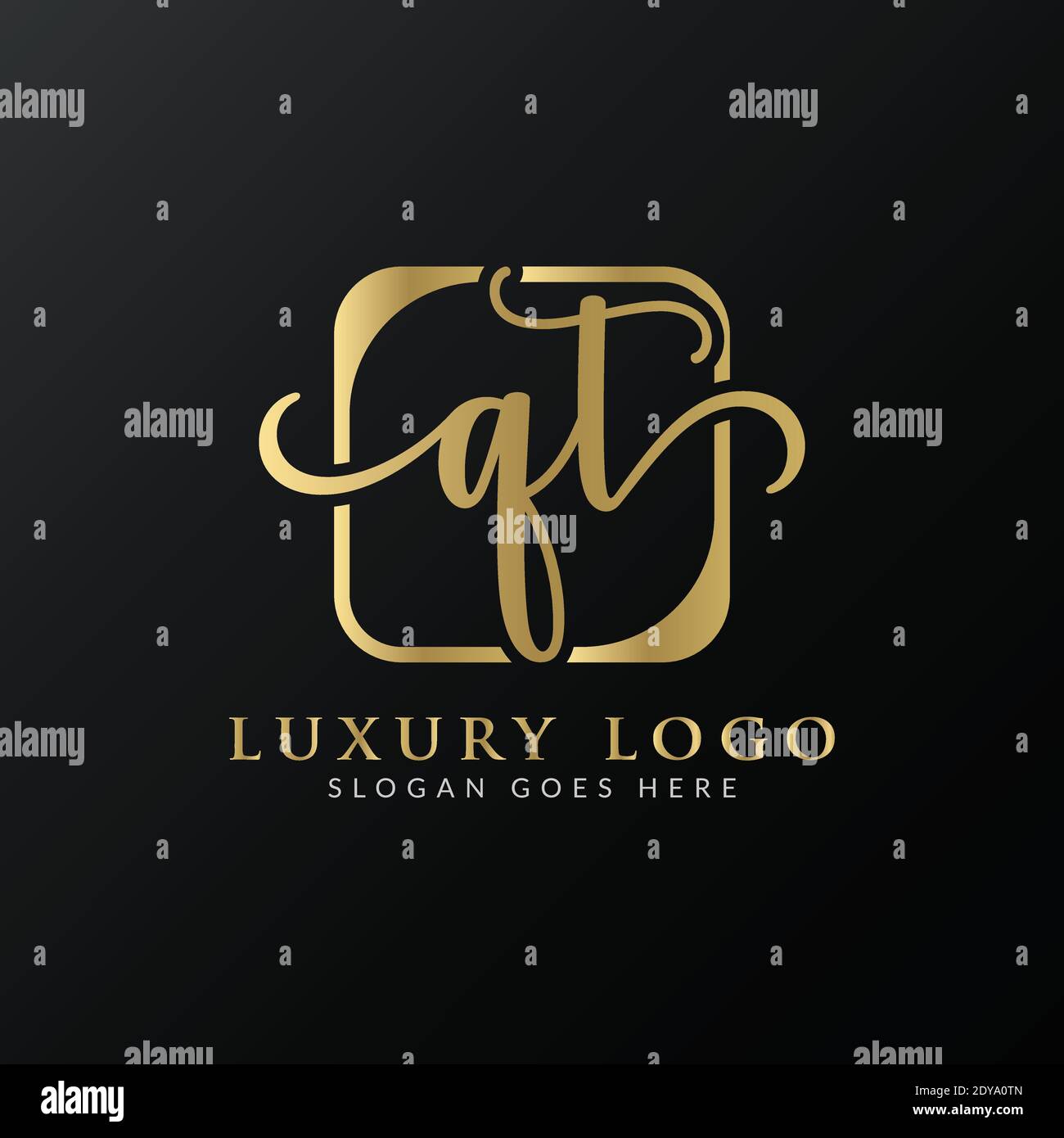 Initial Letter QT Logo Design Vector Template. Modern Luxury QT Letter ...