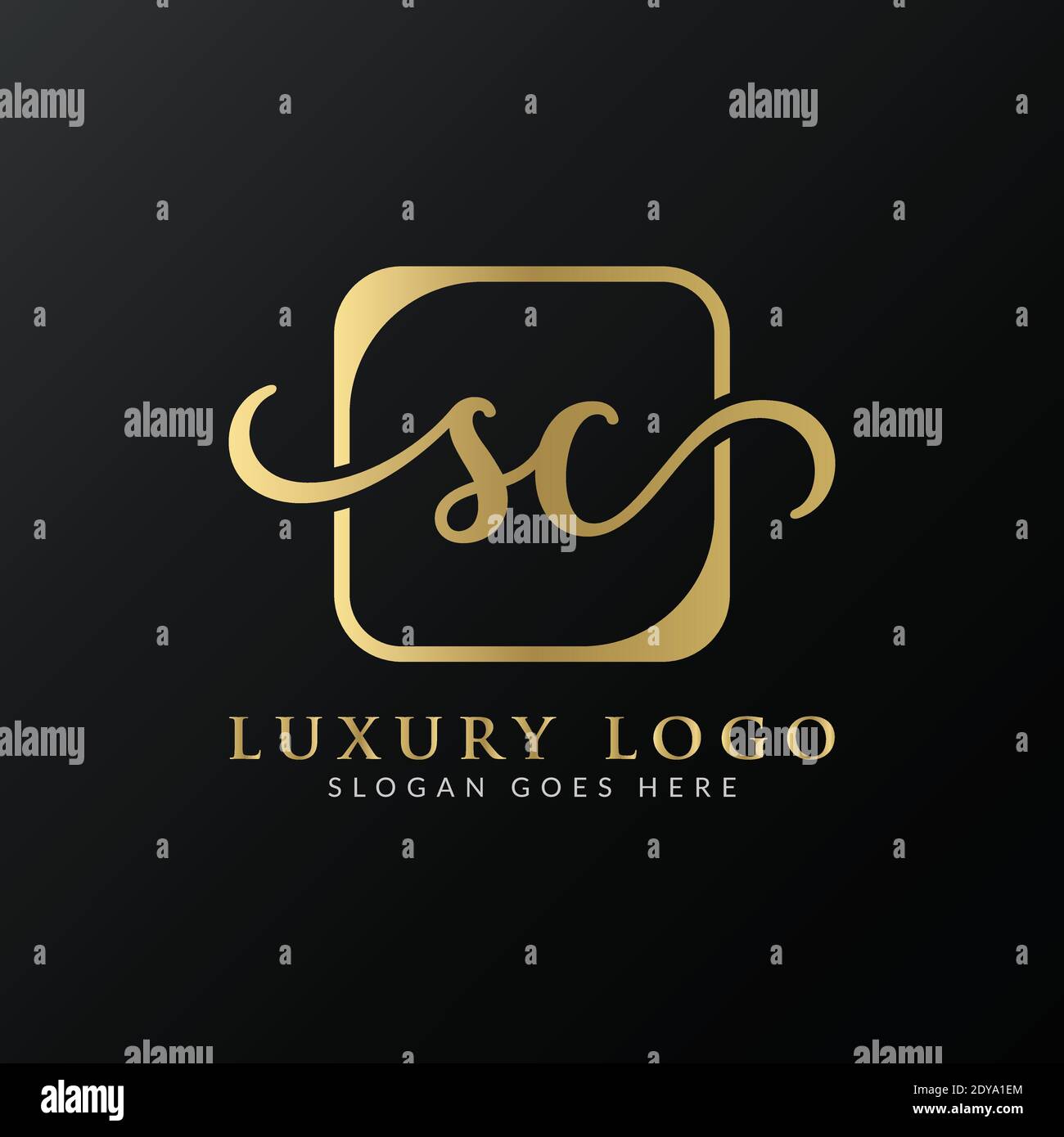 Initial SC letter Logo Design vector Template. Abstract Luxury Letter ...
