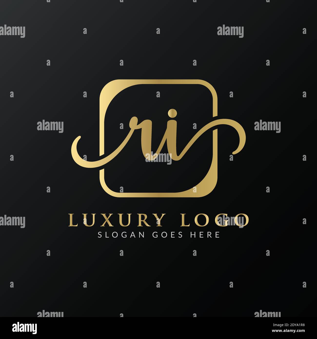 Initial ri letter Logo Design Modern Typography Vector Template ...