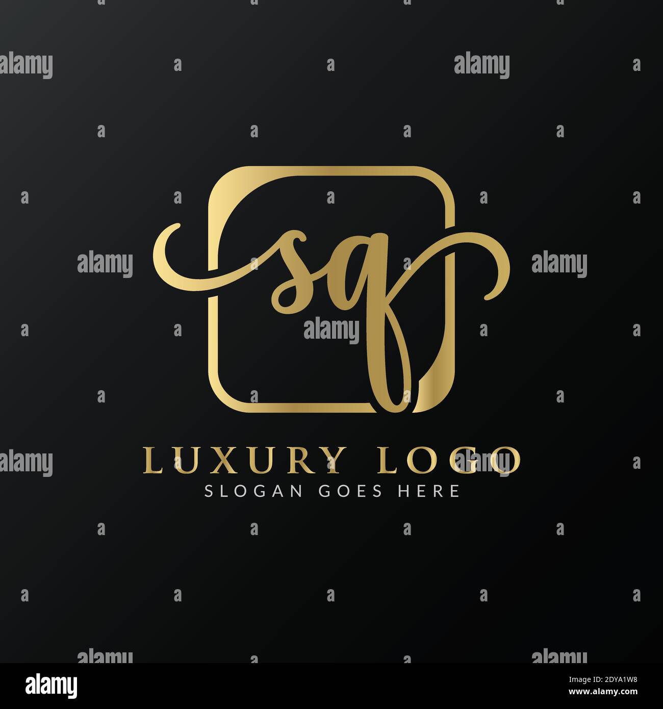 Initial SQ letter Logo Design vector Template. Abstract Luxury Letter ...