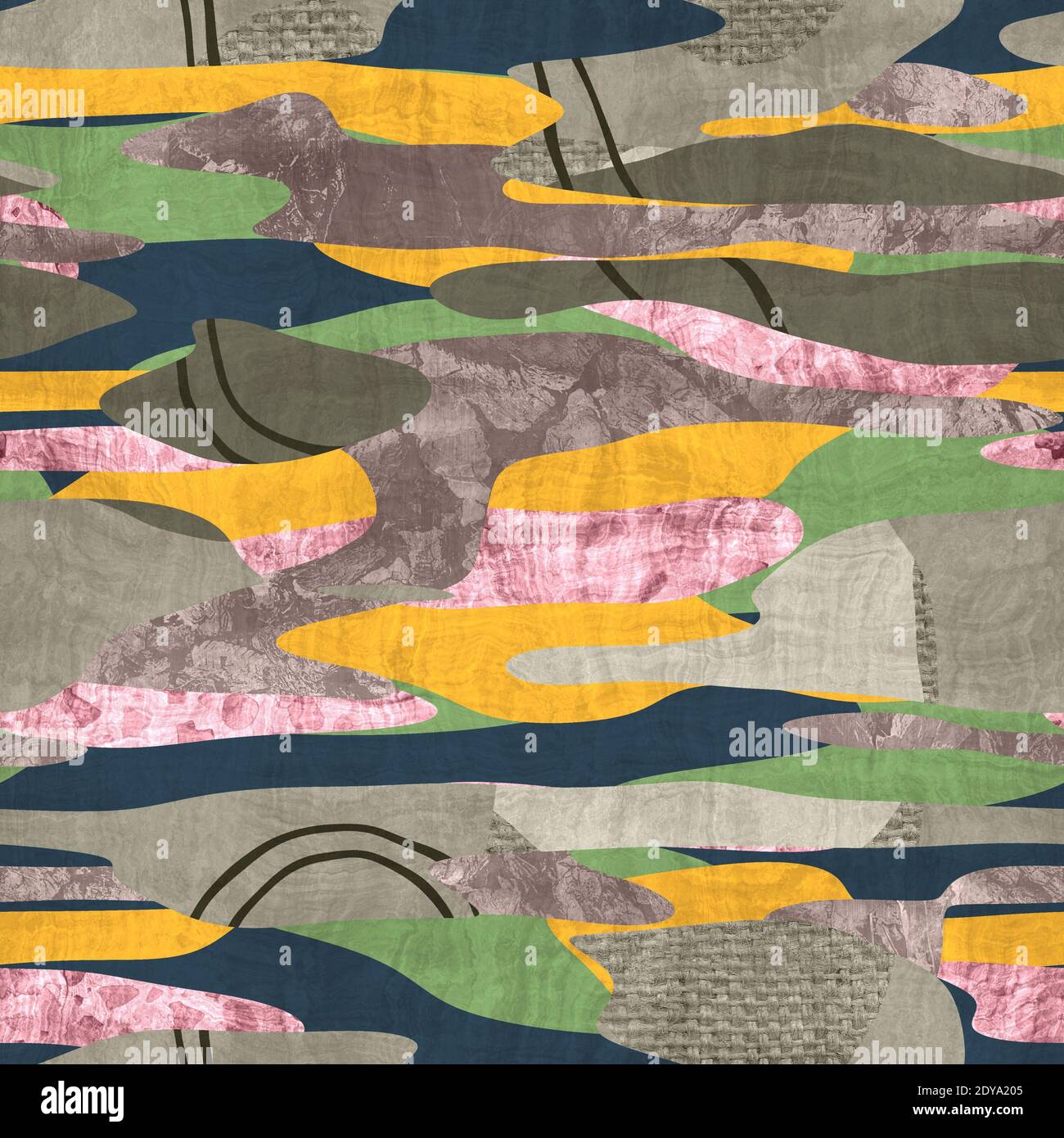 Seamless collage in camo shapes vivid montage Stock Photo - Alamy