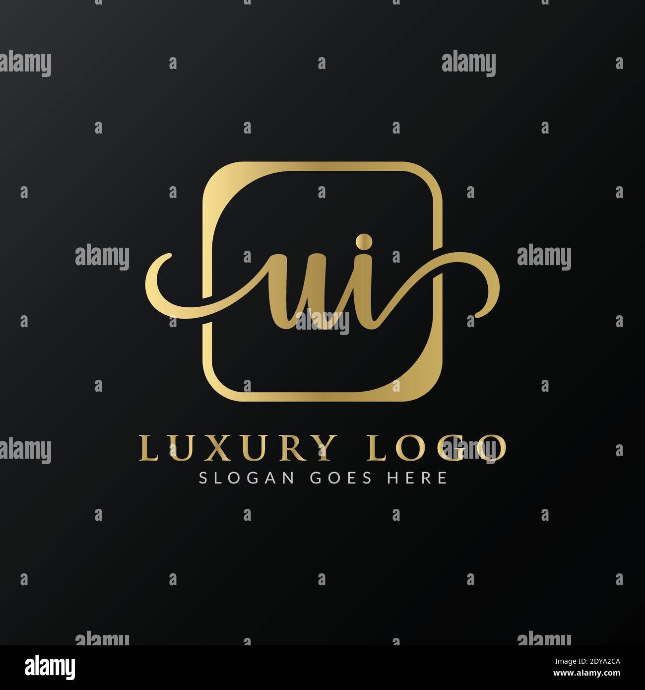 Initial UI letter Logo Design vector Template. Abstract Luxury Letter ... Initial UI letter Logo Design vector Template. Abstract Luxury Letter ...