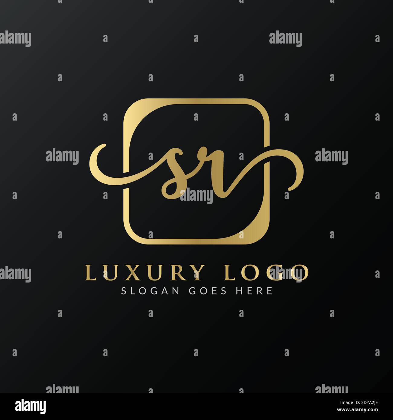 Initial SR letter Logo Design vector Template. Abstract Luxury Letter ...