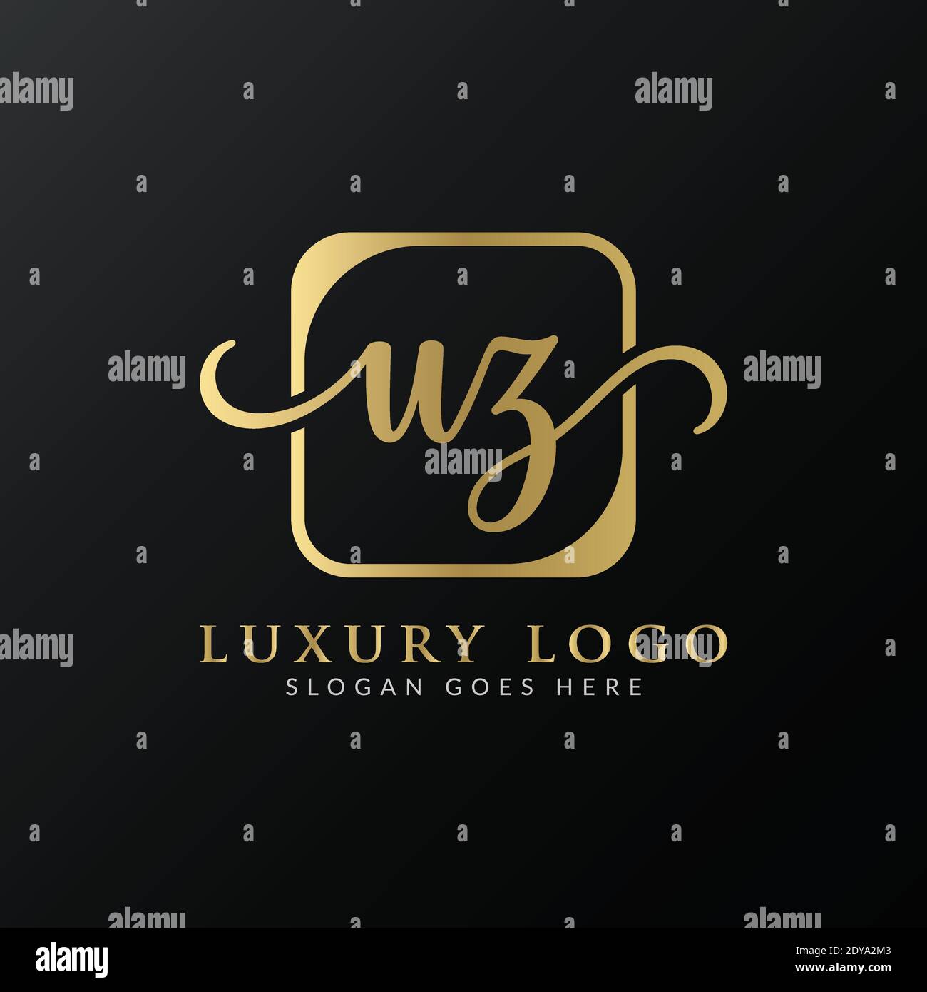 Initial UZ letter Logo Design vector Template. Abstract Luxury Letter ...