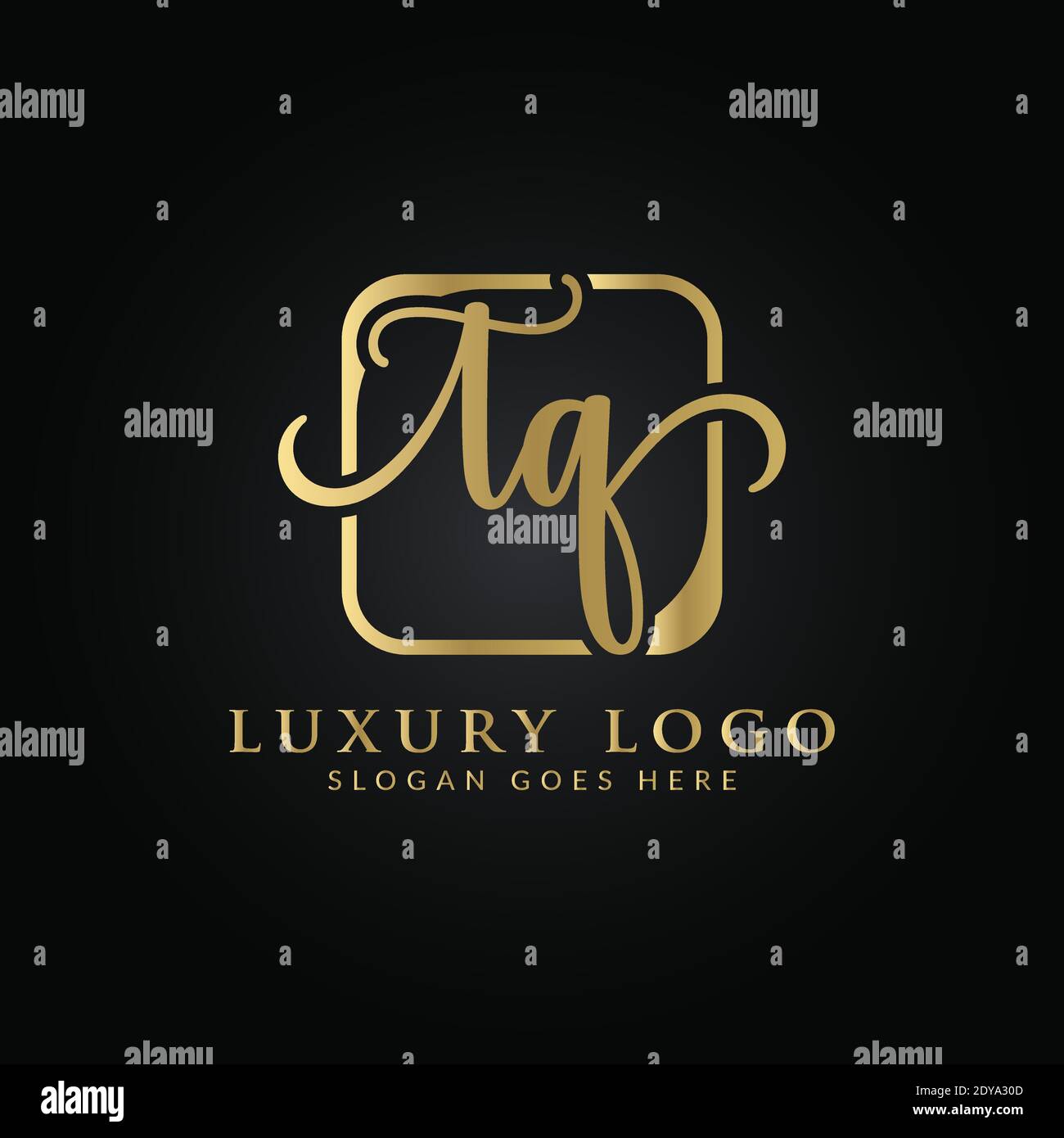 Initial TQ letter Logo Design vector Template. Abstract Luxury Letter ...