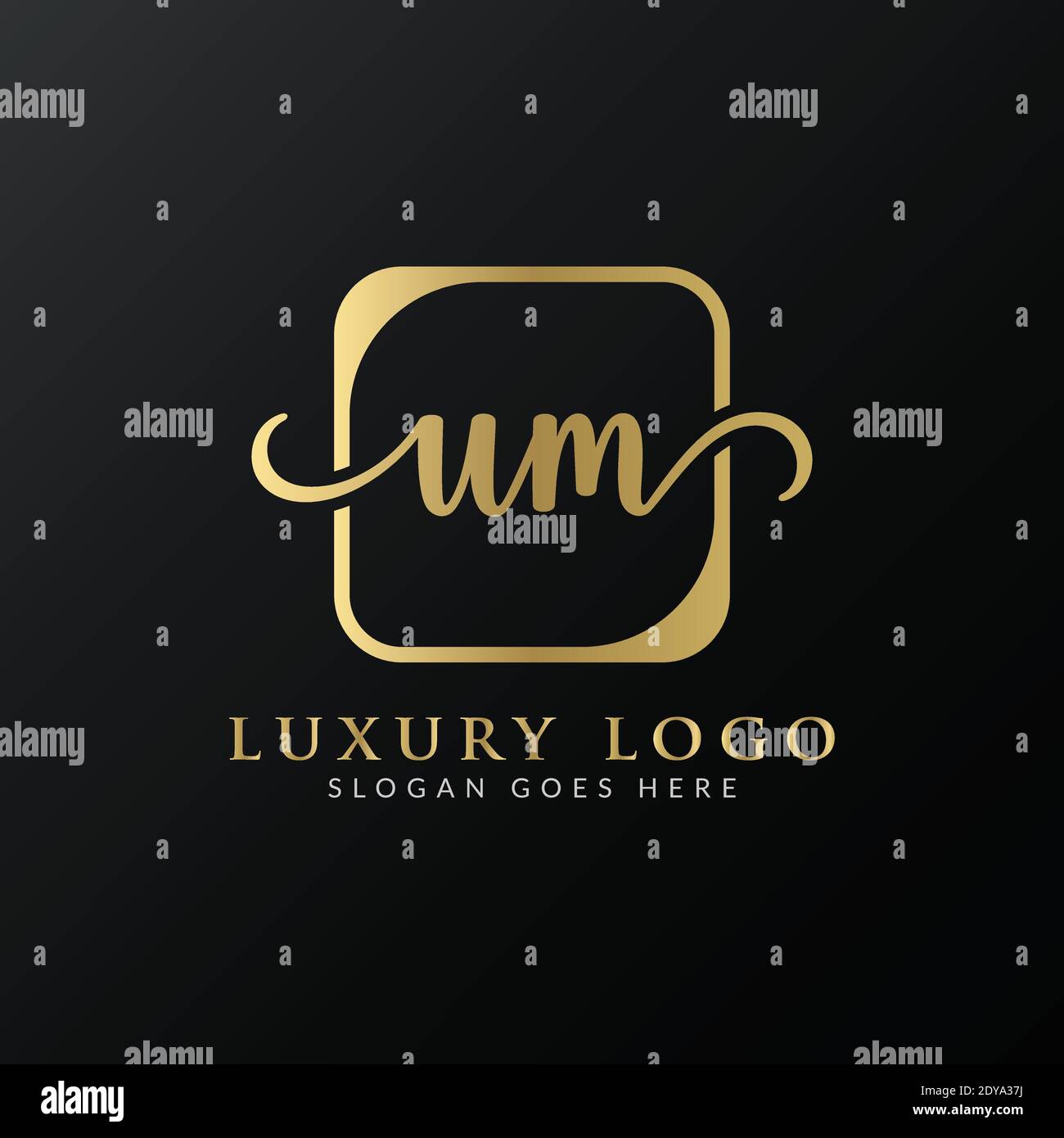 Initial UM letter Logo Design vector Template. Abstract Luxury Letter UM logo Design Stock ...