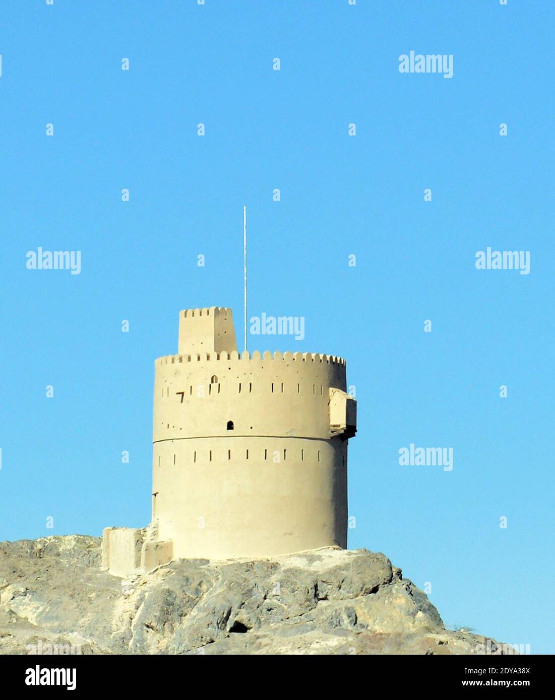 An historical watchtower at Al Bahla, Oman Stock Photo - Alamy