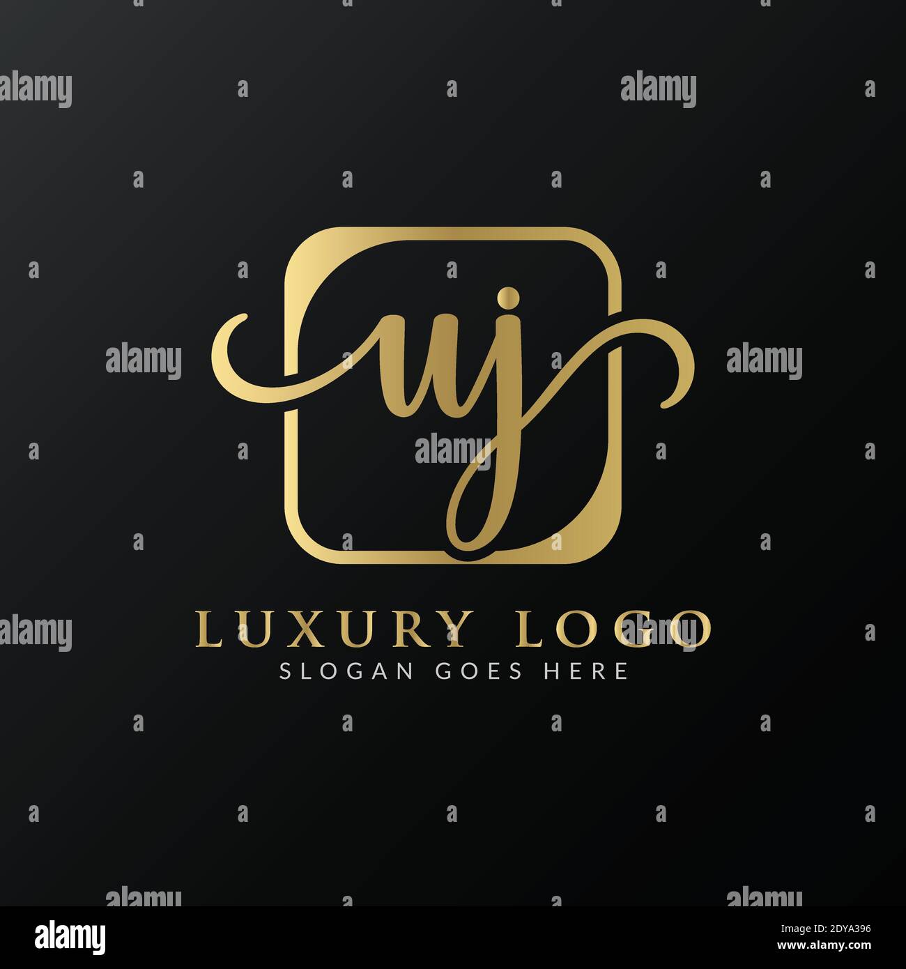Initial UJ letter Logo Design vector Template. Abstract Luxury Letter ...