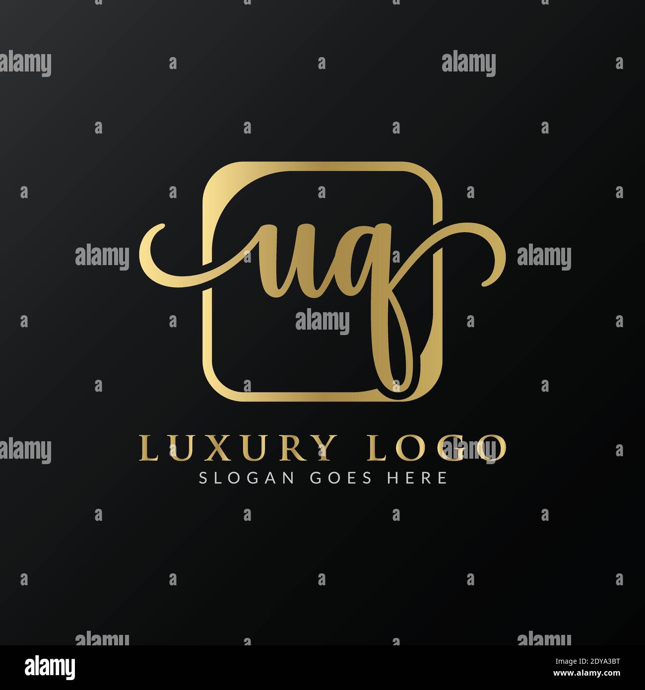 Initial UQ letter Logo Design vector Template. Abstract Luxury Letter ...